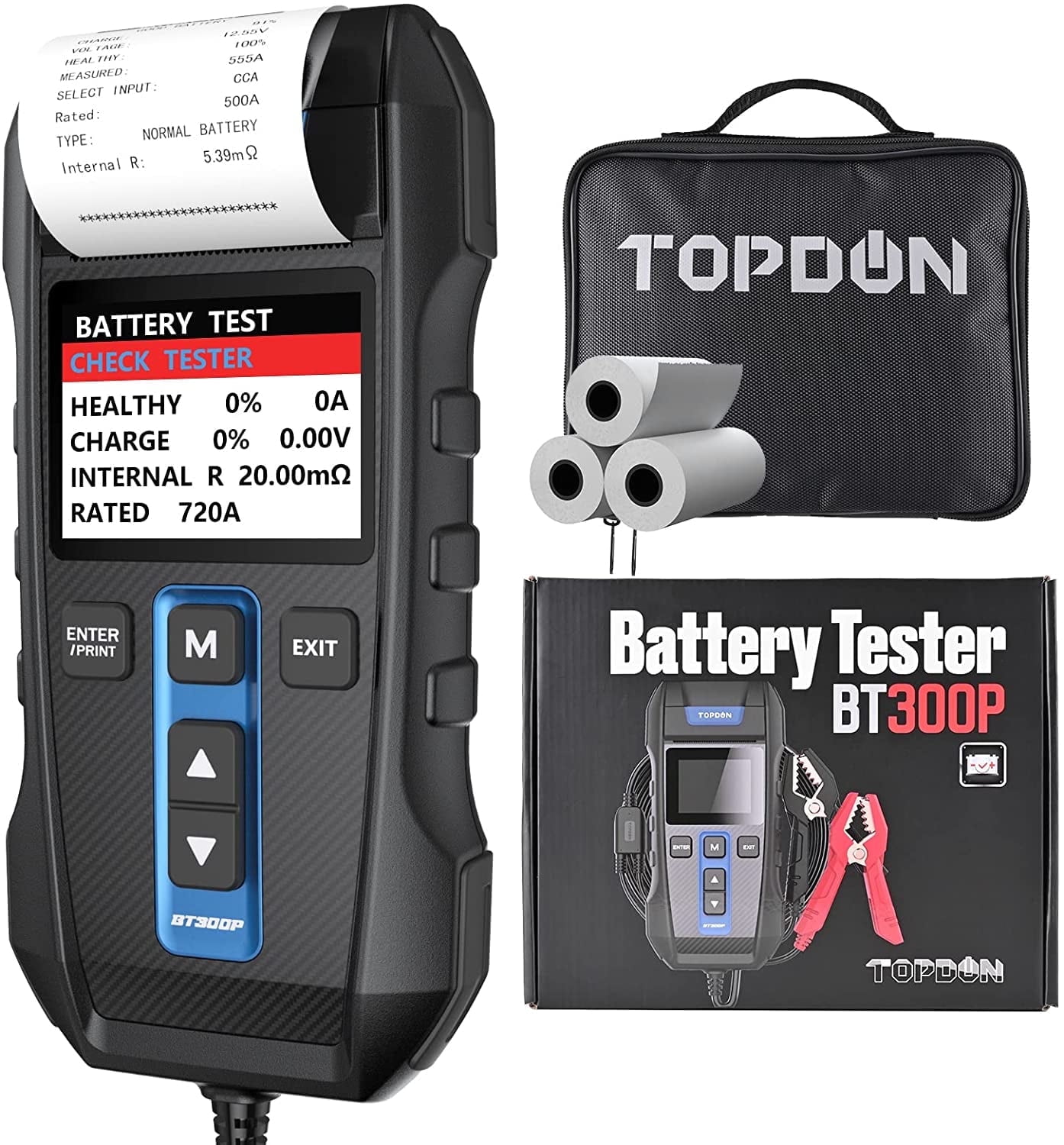 TOPDON Automotive 12V 24V Car Battery Tester BT300P 100-2000CCA Lead ...