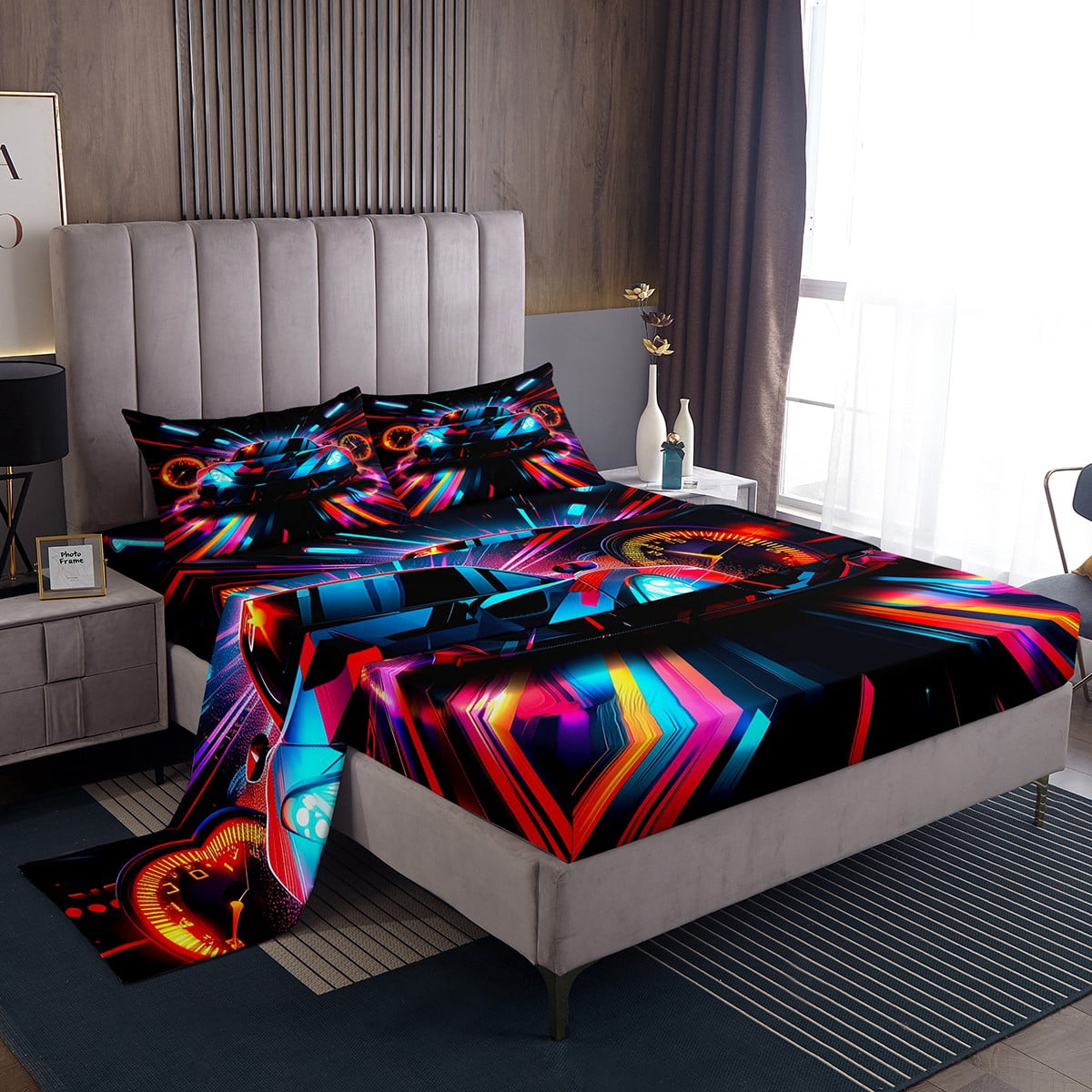 Car Bed Sheets Set Racing Car Twin Sheets Extreme Sports Sheet Set Red ...