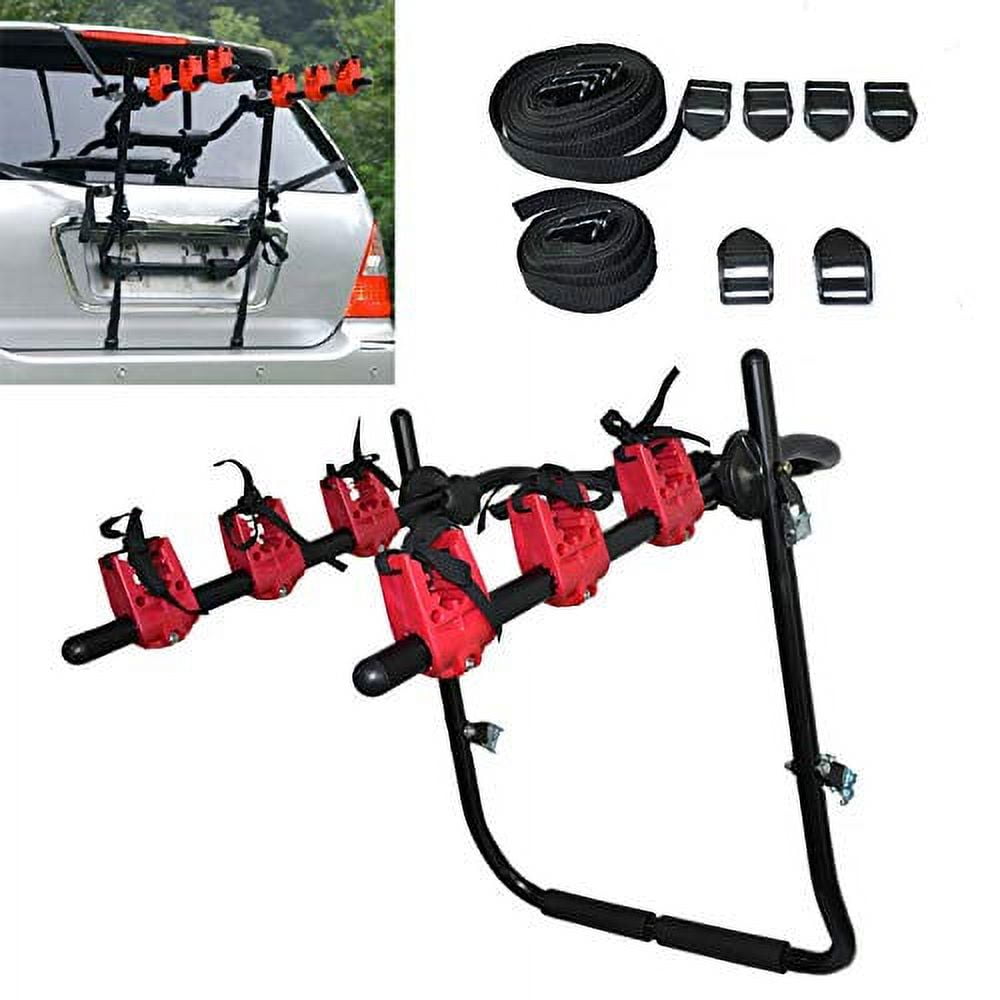 Car Bike Rack FoldableTrunk or Hitch Carrier Mount 3 Bicycles Bike Rack ...
