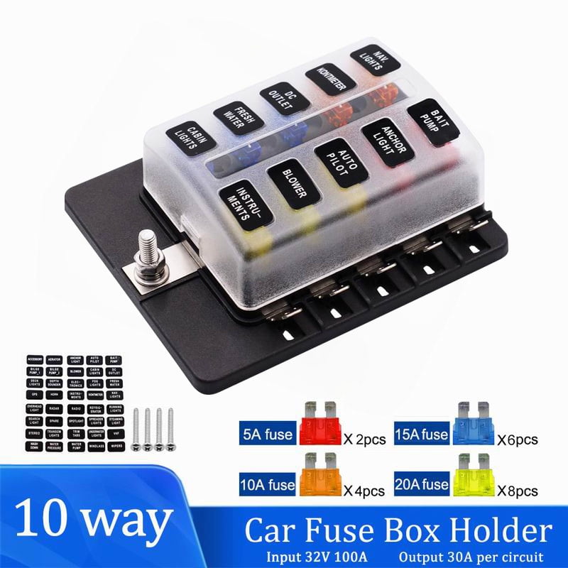 Car Blade Holder Fuse Box 6 Ways 12 Ways Modified Terminal Block Fuse ...