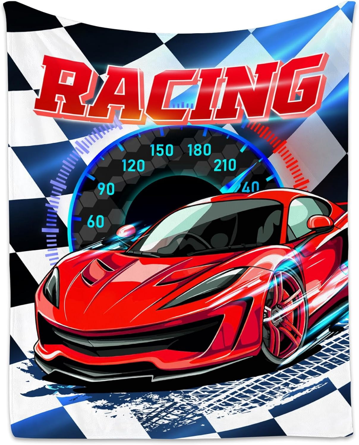 Car Blanket for Boys, Soft Plush Racing Car Throw Blanket for Kids ...