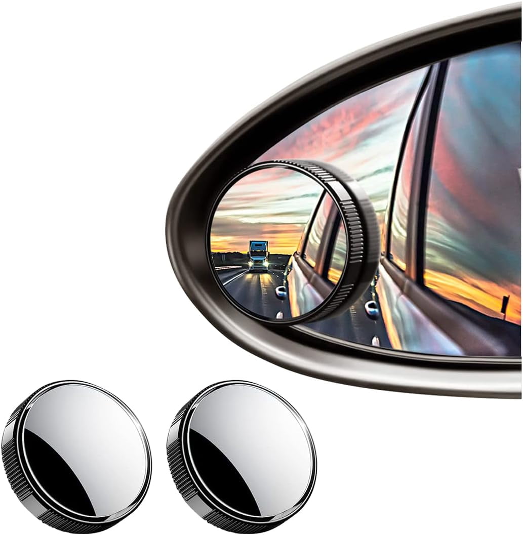 Car Blind Spot Mirror, Round HD Glass with Framed Convex Rear View ...