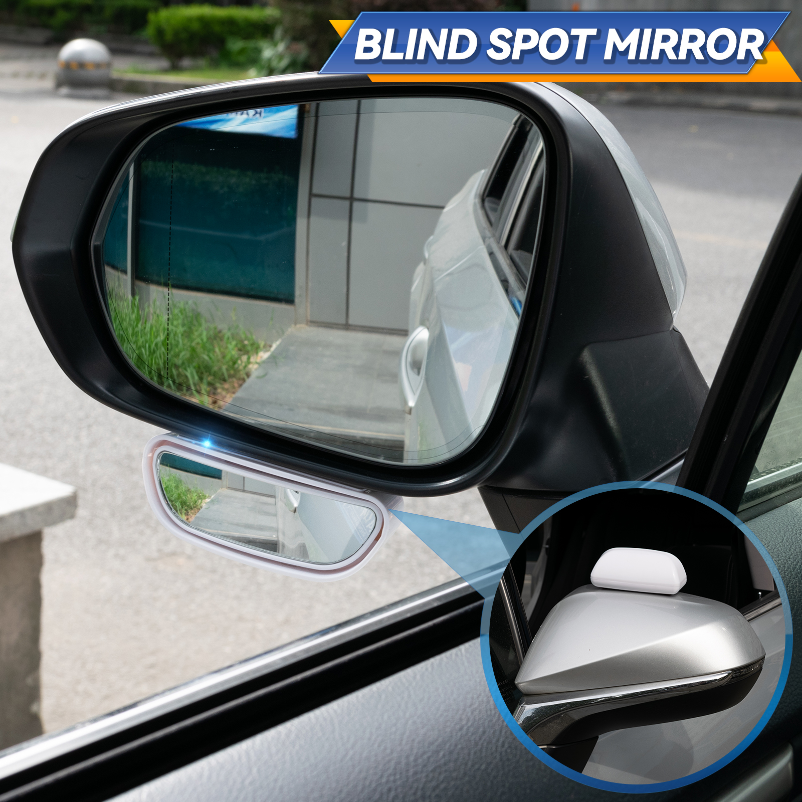 Car Blind Spot Mirrors Round HD Glass Convex 360° Side Auto Rear View ...