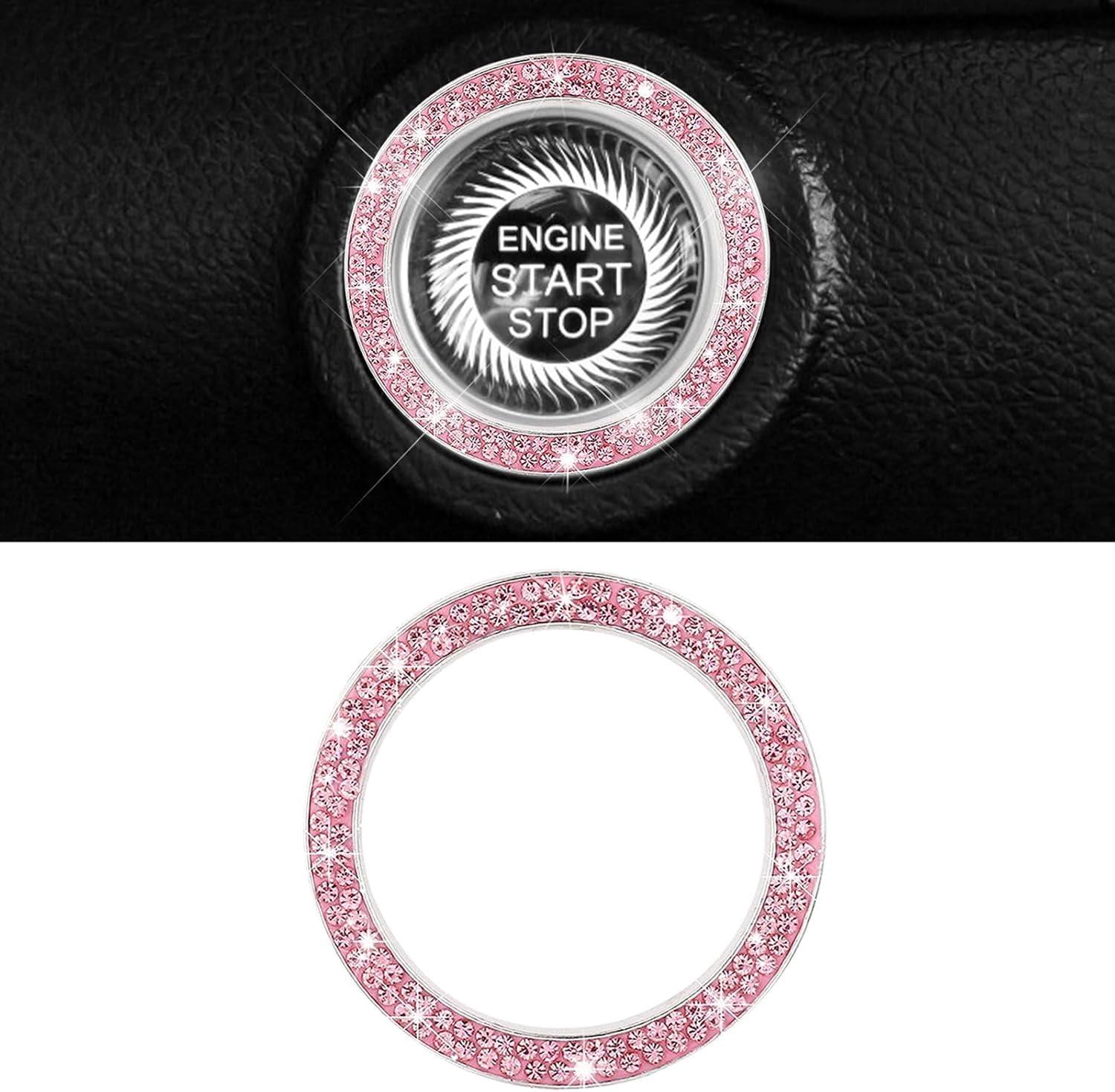 Car Bling Engine Start Ring Decal, Sparkling Rhinestone Vehicle Engine ...