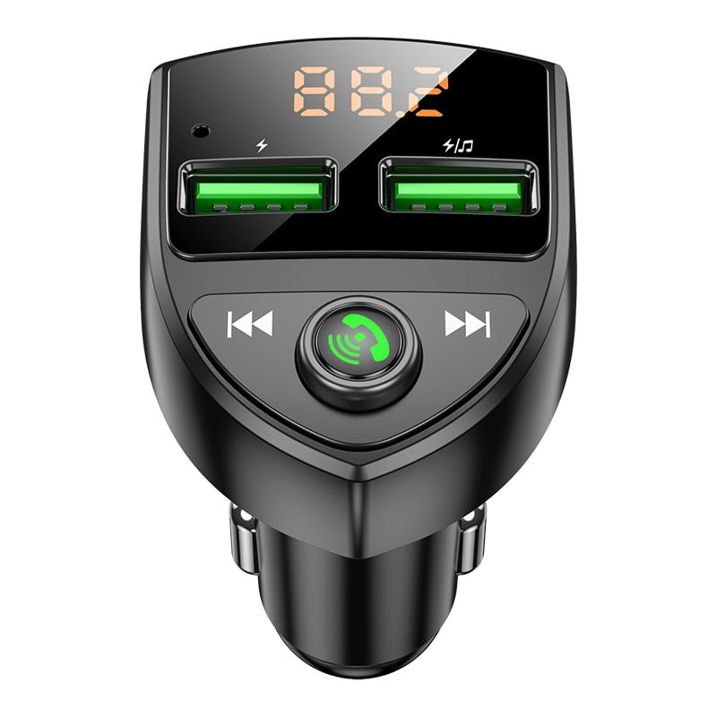 Car Bluetooth 5.0 Receiver FM Transmitter, USB Fast Charger with TF ...