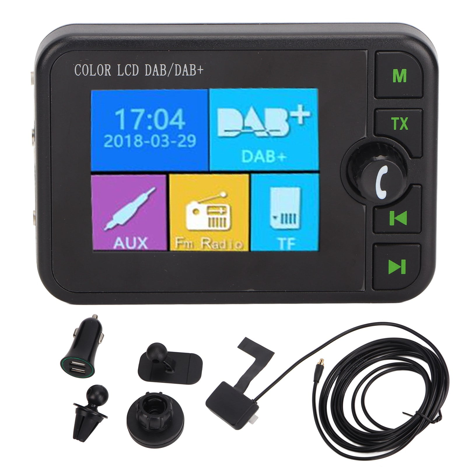 Car Bluetooth Digital Receiver DAB DAB+ FM Bluetooth Handsfree 2.4inch ...