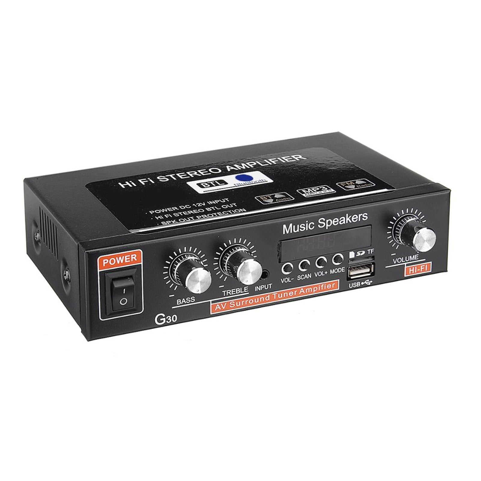 Car Bluetooth Stereo Amplifier Hifi Digital Audio Home Karaoke Power ...