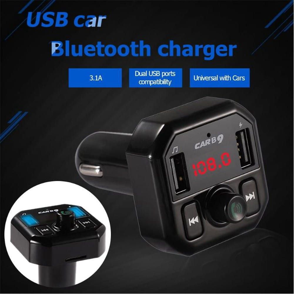 Car Bluetooth transmitter wireless FM converter U charger MP3 music ...