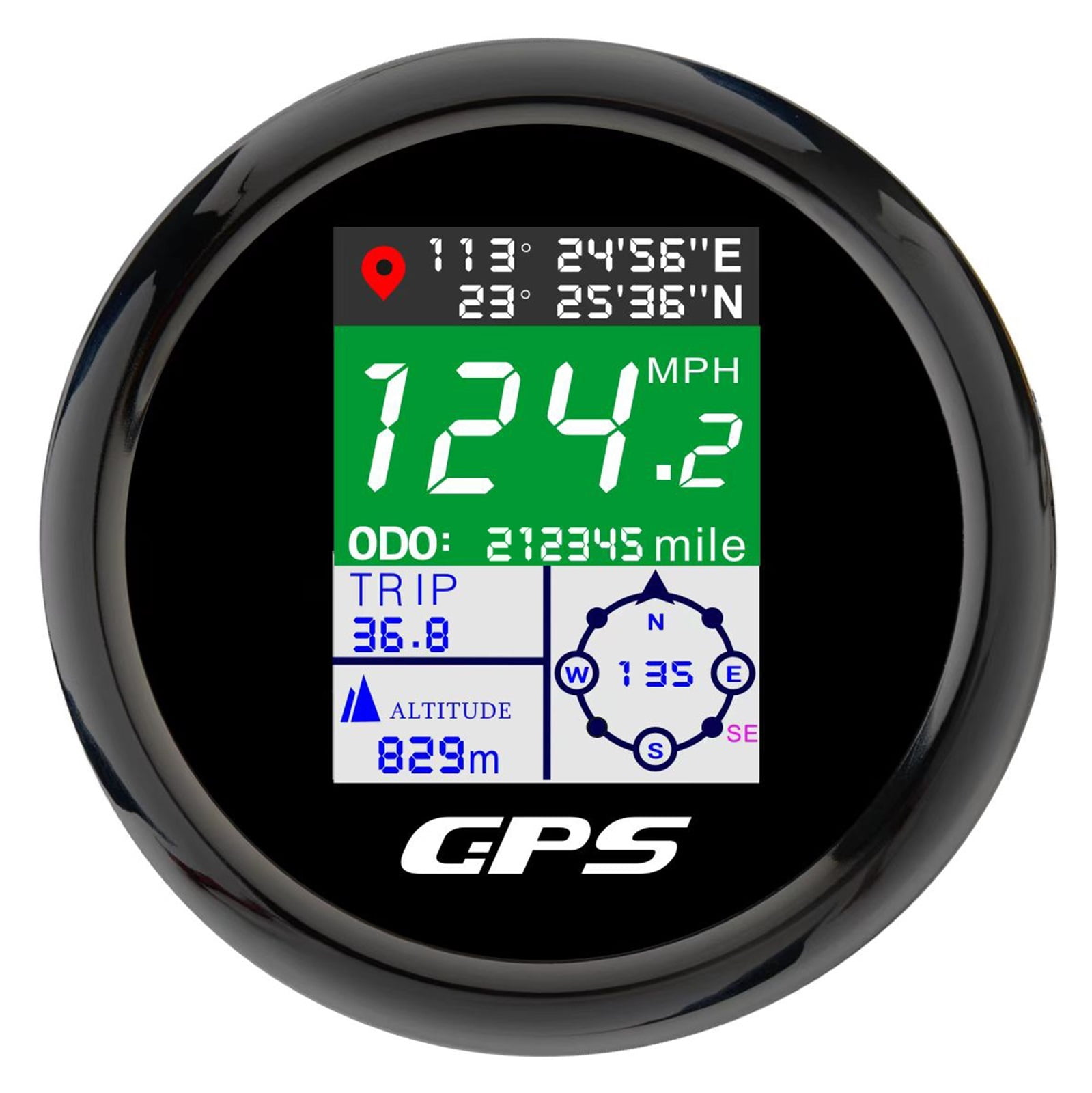 Car Boat 52mm 85mm Digital GPS Speedometer ODO With Longitude Latitude ...