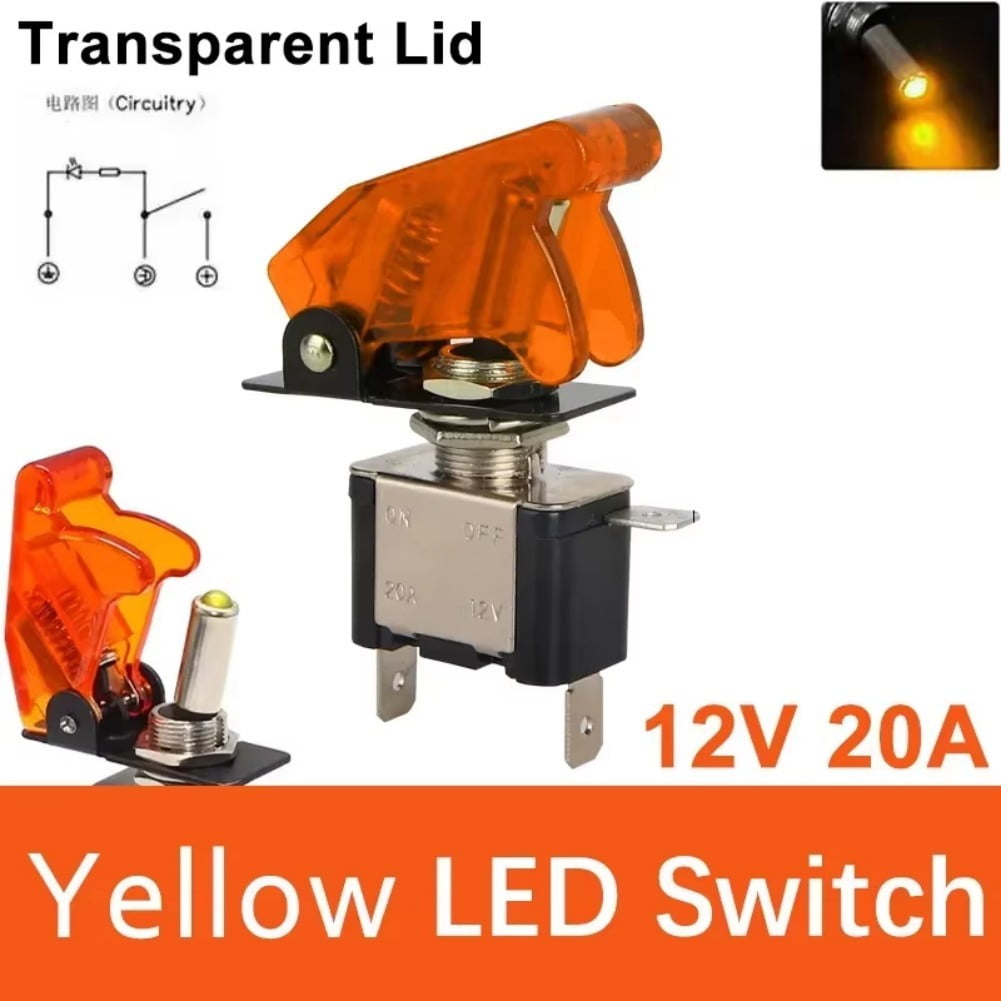 Car Boat Truck Led Toggle Switch With Safety Aircraft Flip Up Cover ...