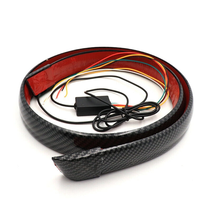 Car Brake Lights Strip Carbon Rear Wing Lip Turn Signal LED Spoiler ...