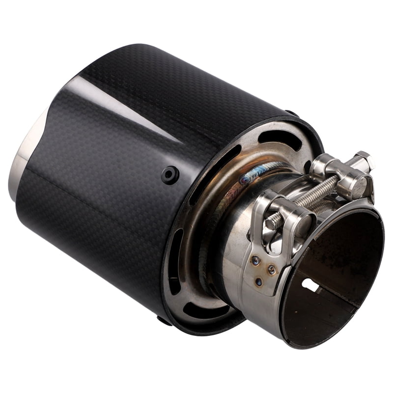 Car Bright Carbon Fiber Exhaust Tip 60-101MM Universal Car Exhaust Pipe ...