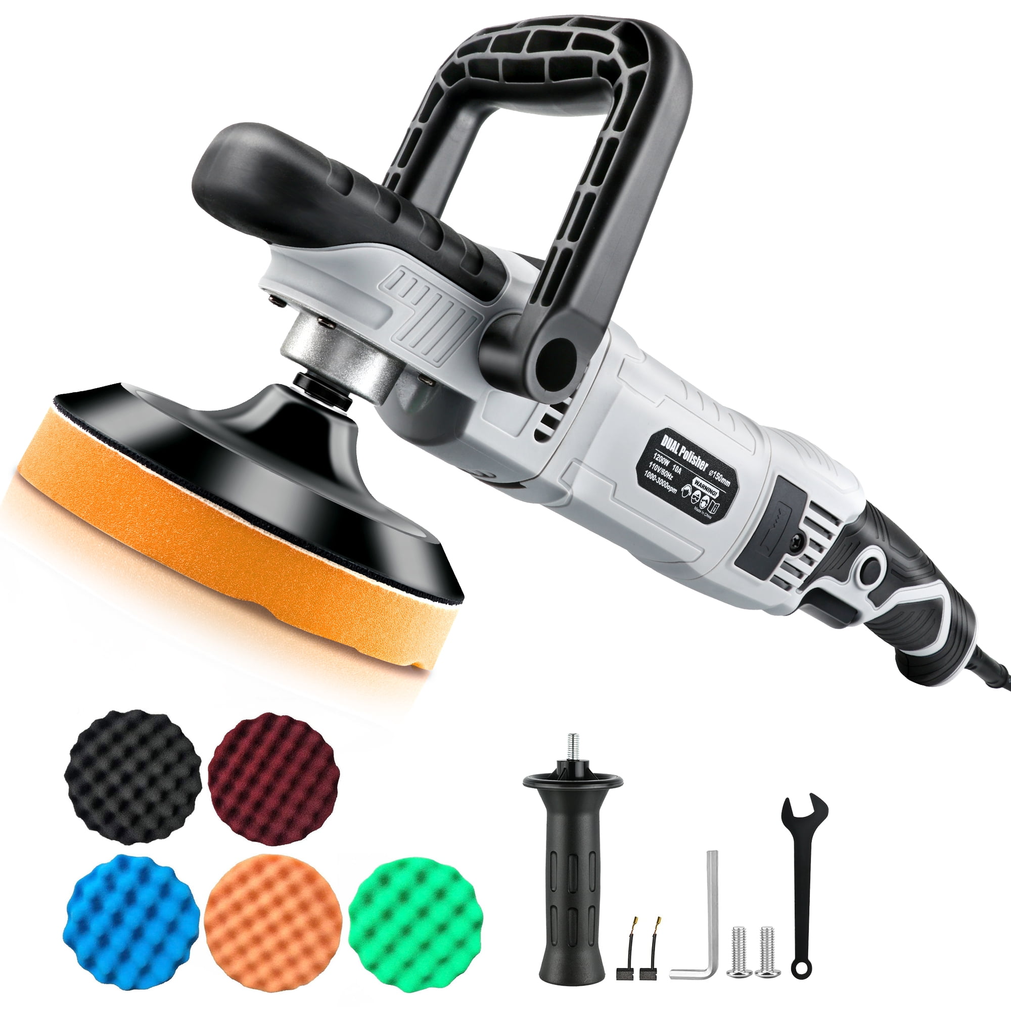 Car Buffer Polisher 1200W 6inch Polisher for Car Detailing Wax 6 Variable Speed - Walmart.com