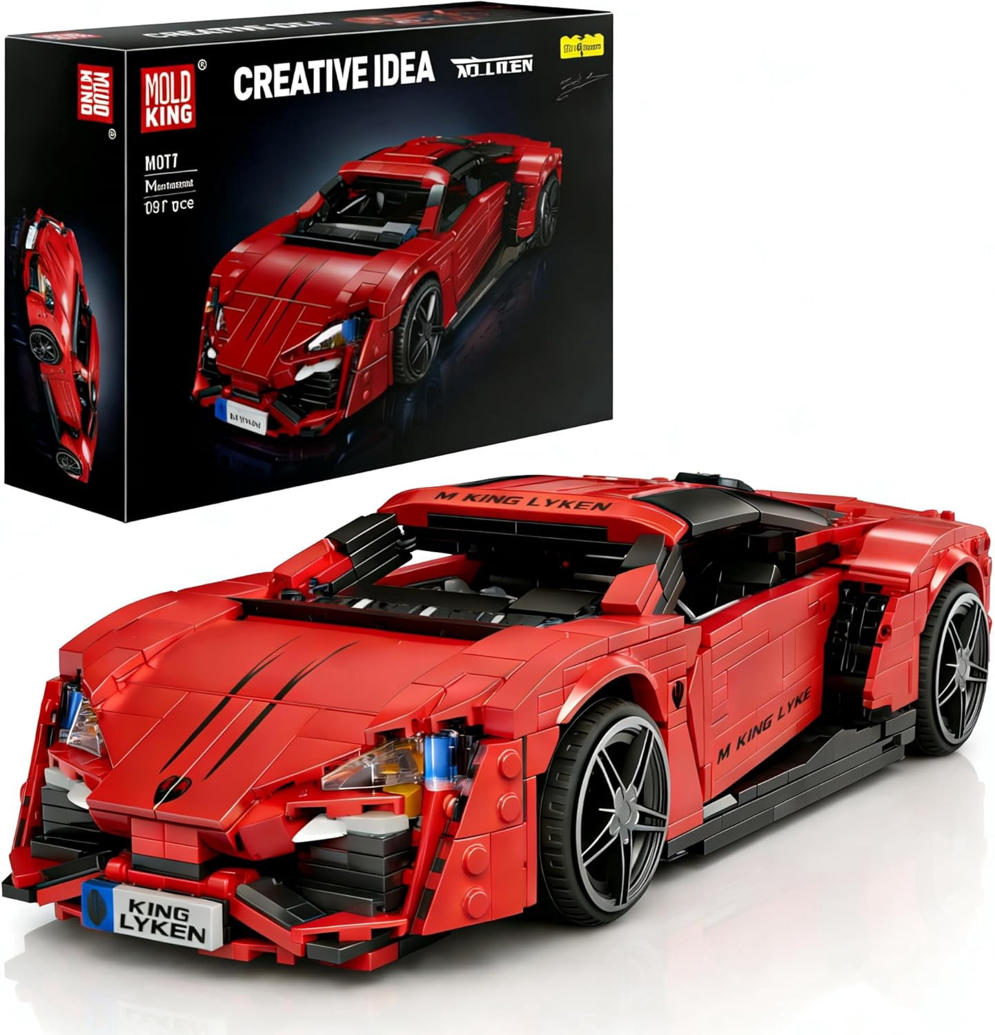 Car Building Sets, 1:12 Scale Red Sports Vehicle Model, 10117 ...