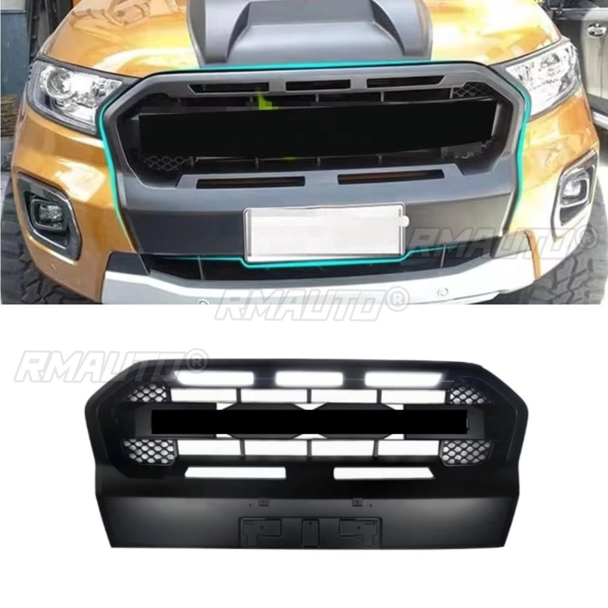 Car Bumper Grill LED Racing Grills Front Grille Body Kit LED Front ...