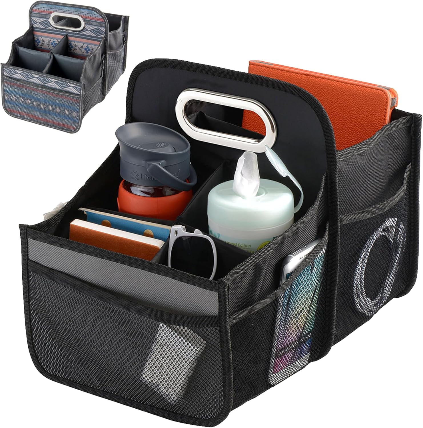 Car Caddy with Cup Holders - Front Seat Organizer for Drivers or Back ...