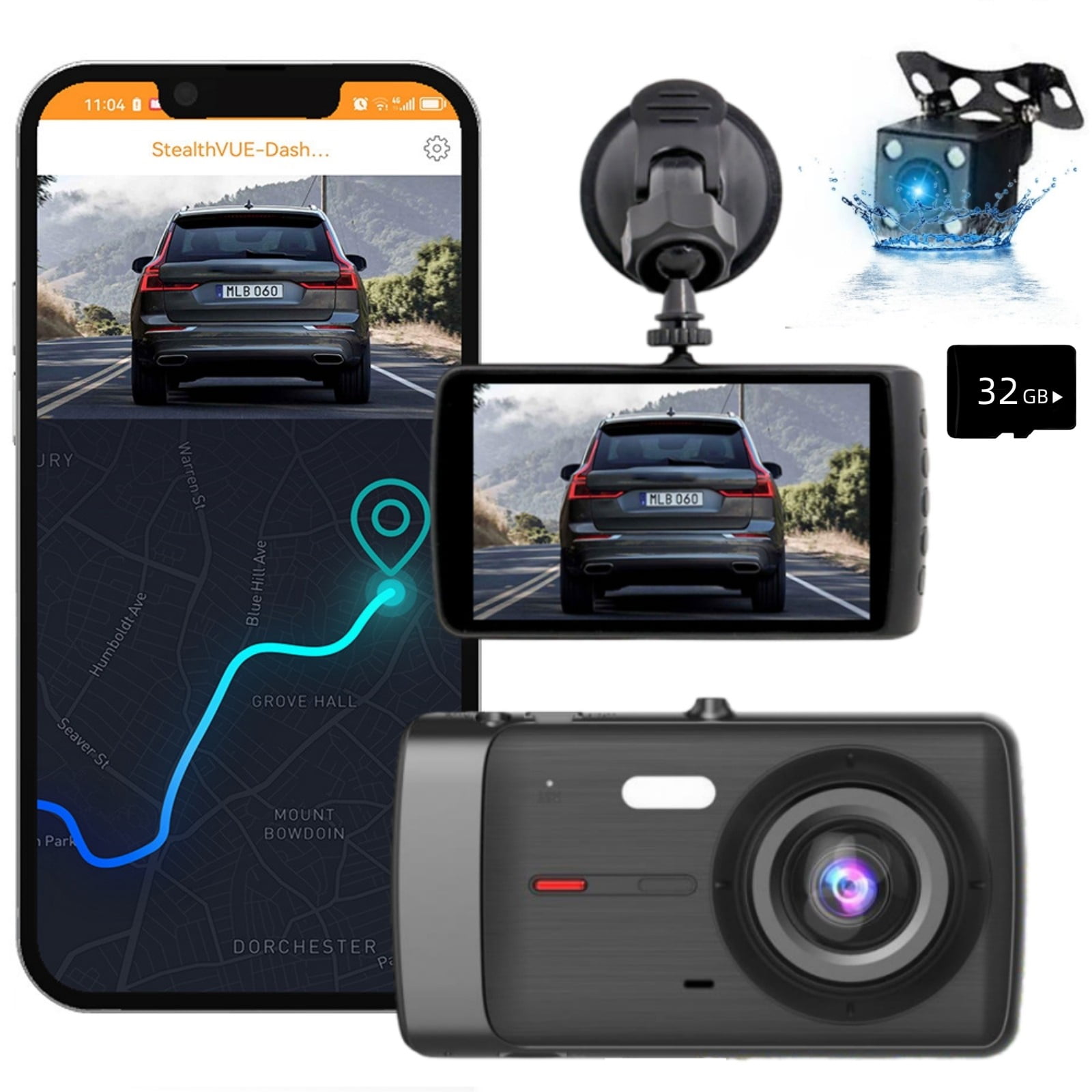 Car Camera - Dash Cam Front and Rear - 4 Inch Ips Dash Cam Lens Car Dvr ...