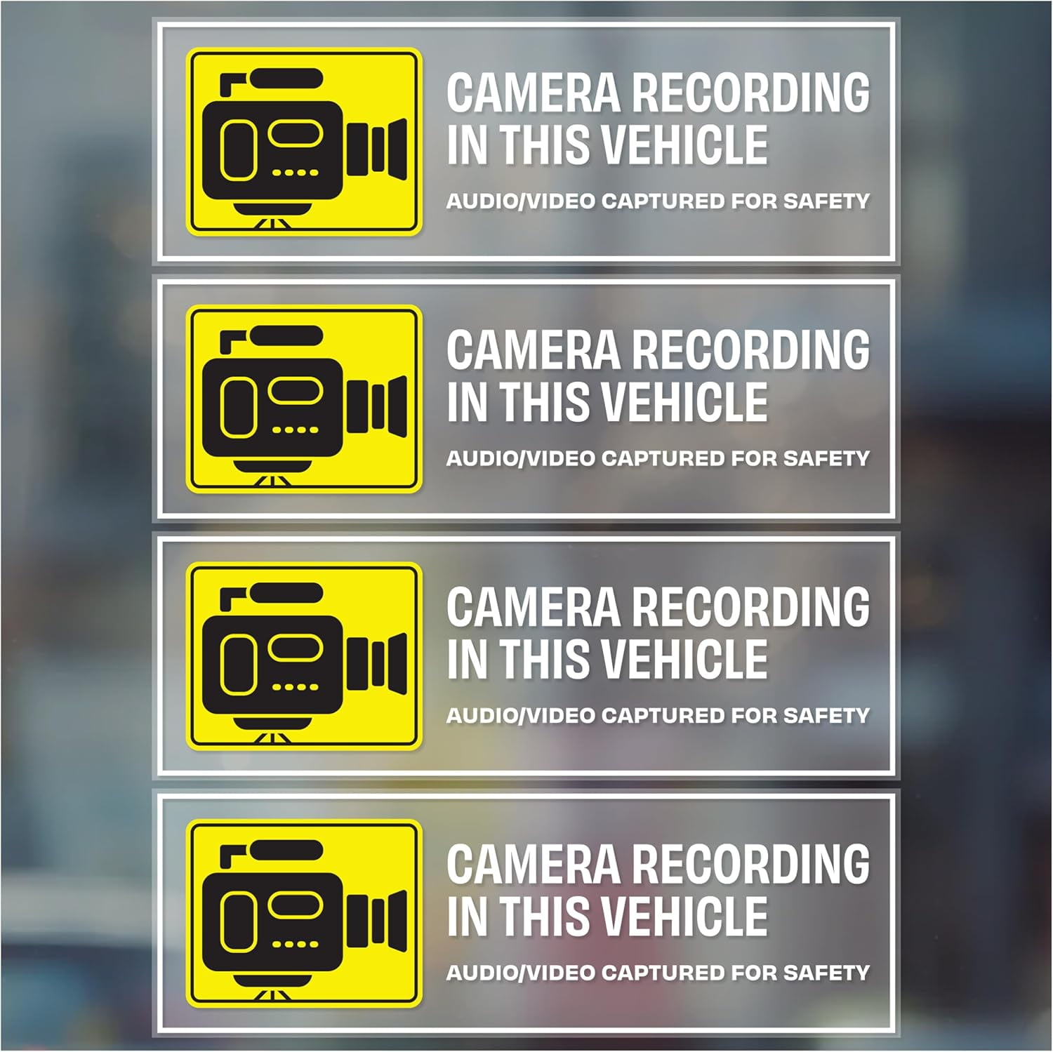 in Car Camera Recording Sticker 4pcs | Camera Recording in This Vehicle ...
