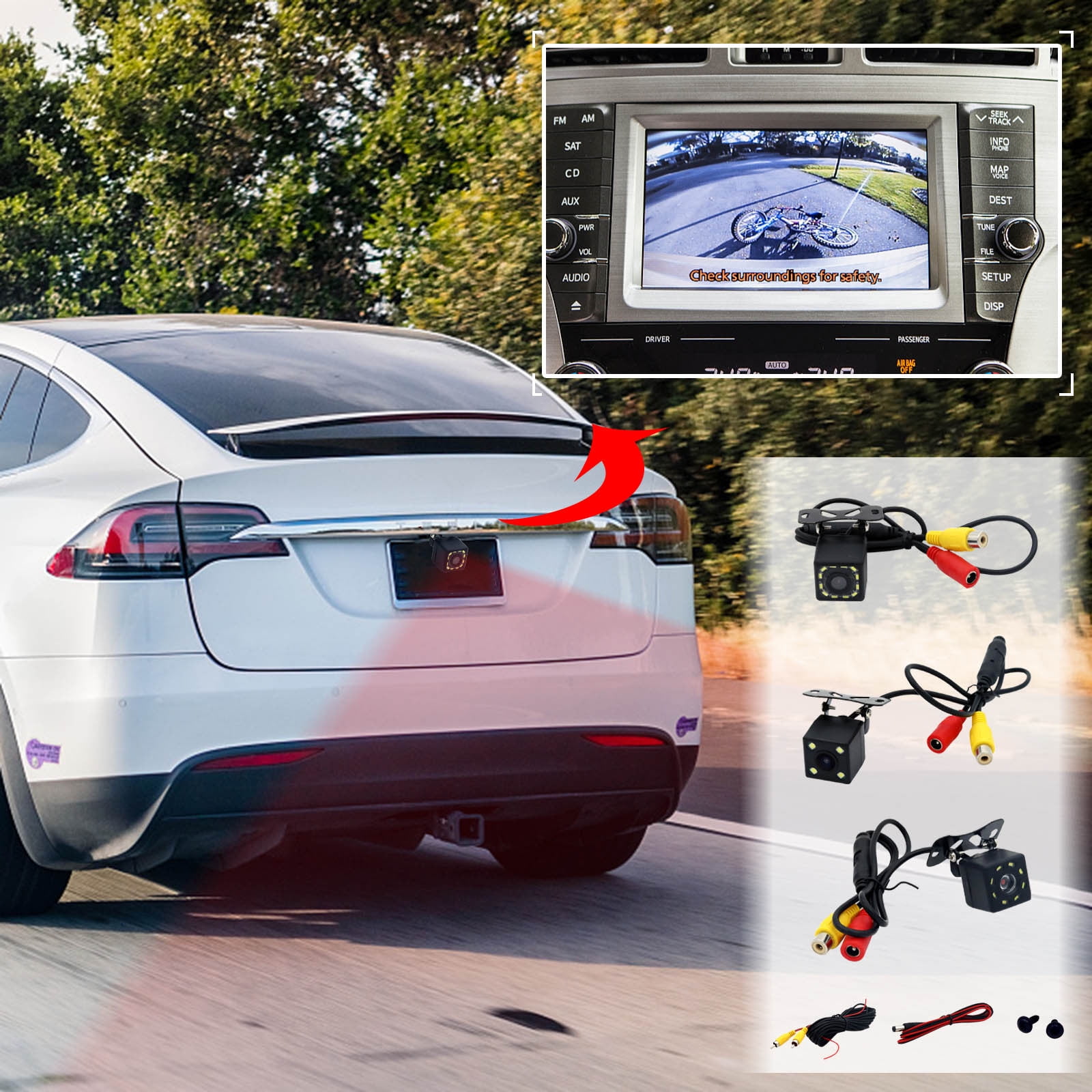 Car Camera Reversing Camera, 12V Reverse Camera, 800x600p, With Scale, High-Resolution, Easy ...