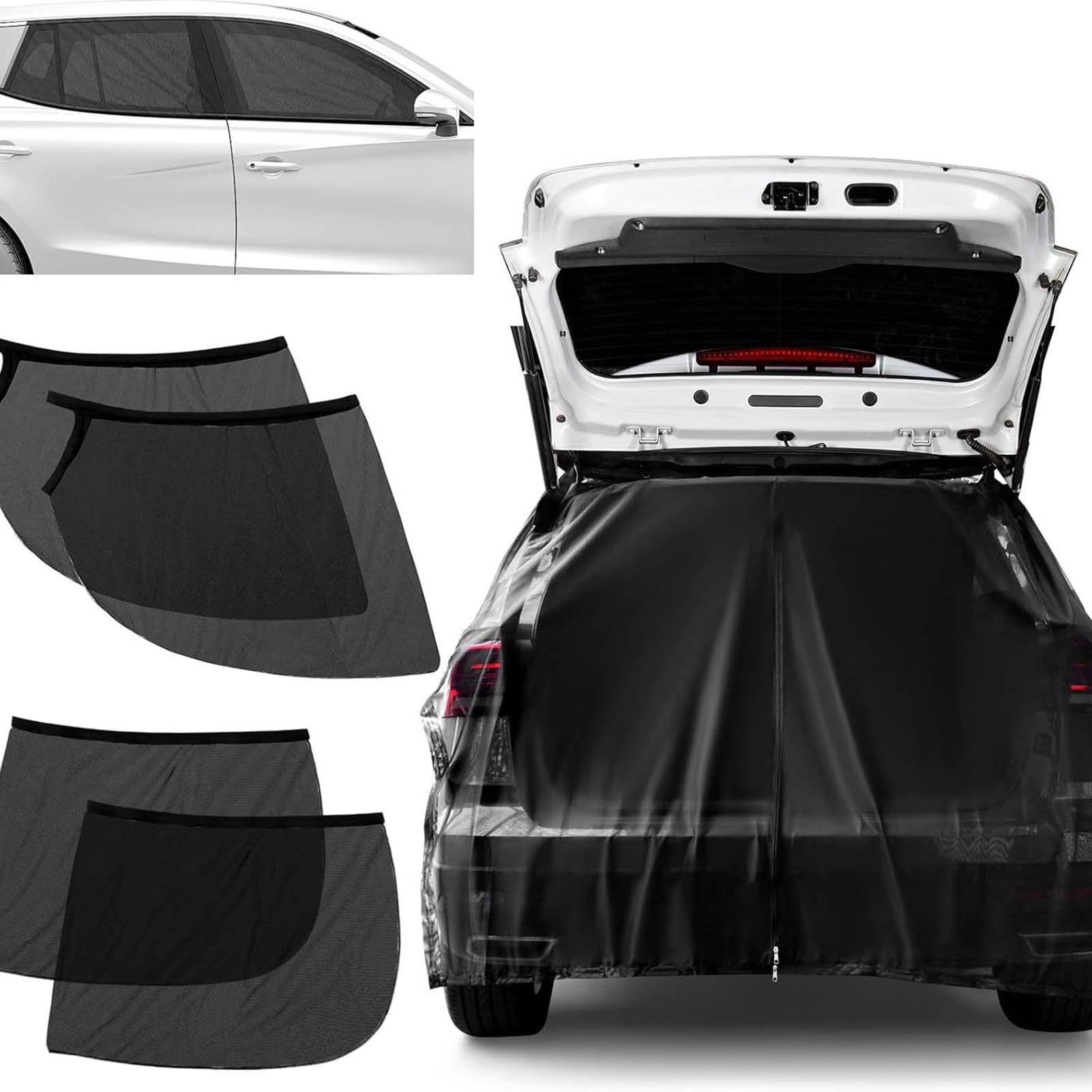 Car Camping Tailgate Shade Front Rear Window Sun Shade Breathable ...