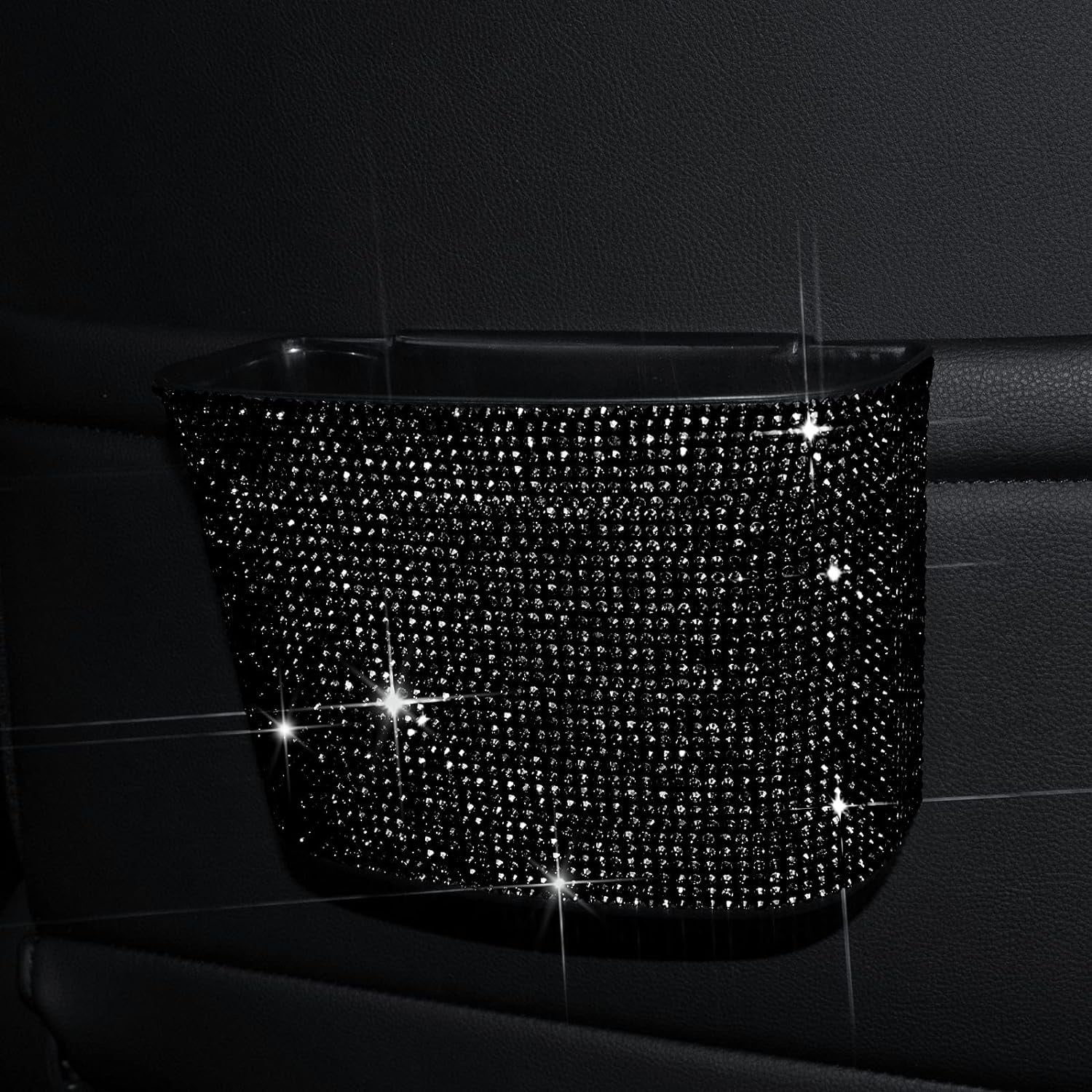 Car Trash Can, Hanging Trash Bin, Leakproof Garbage Organizer, Bling ...