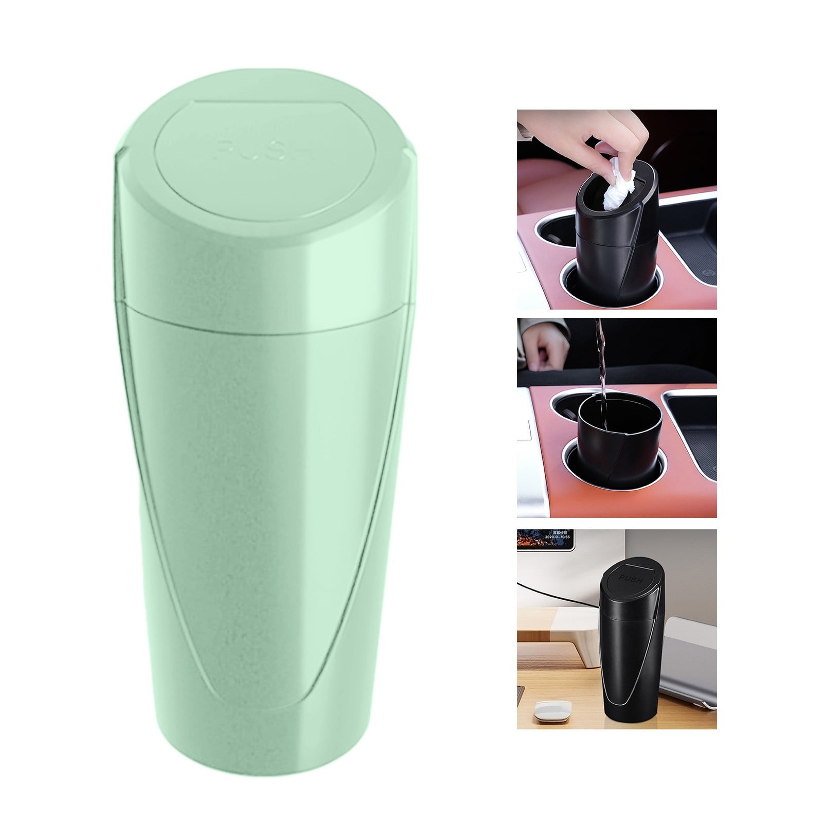 Car Can with Lid - Mini Leakproof Vehicle Garbage Can - Organized Cup ...