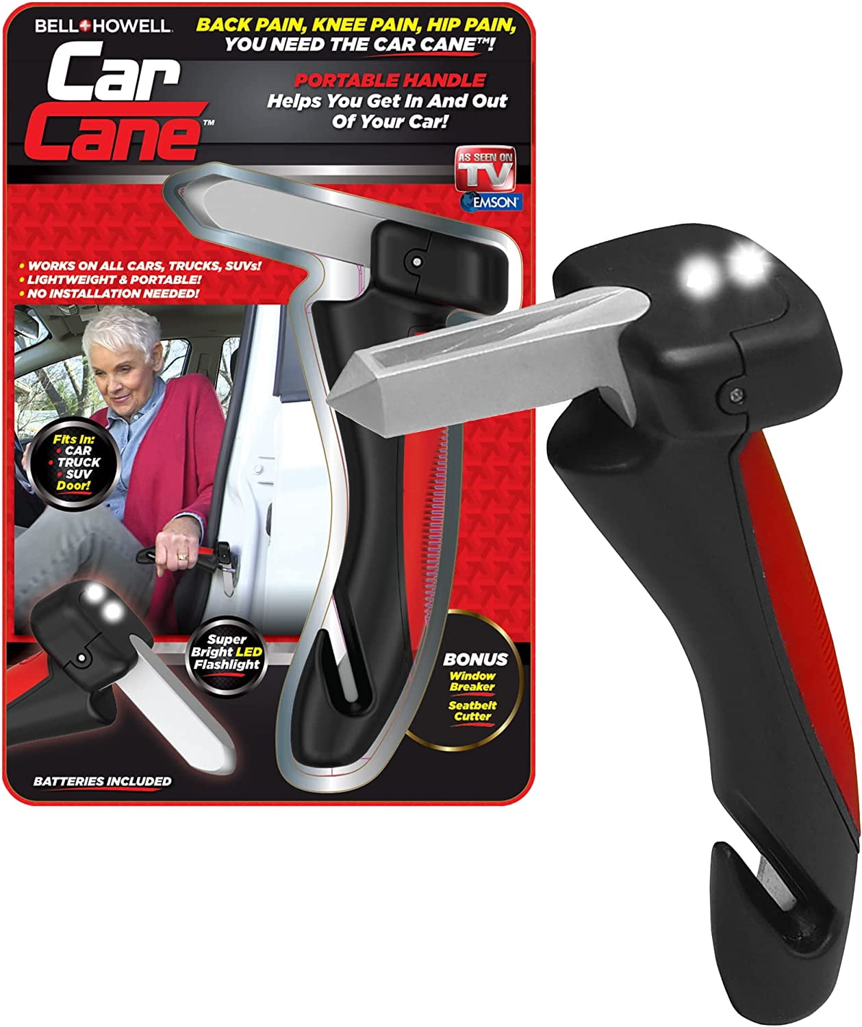 Car Cane, All-in-One Car Cane Door Handle and Mobility Aid with Built ...