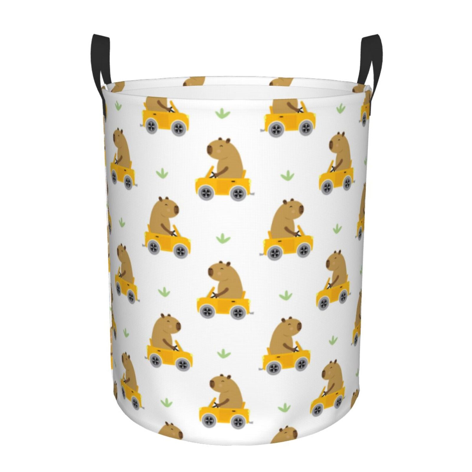 Car Capybaras Round Laundry Basket, Laundry Hamper with Handle ...