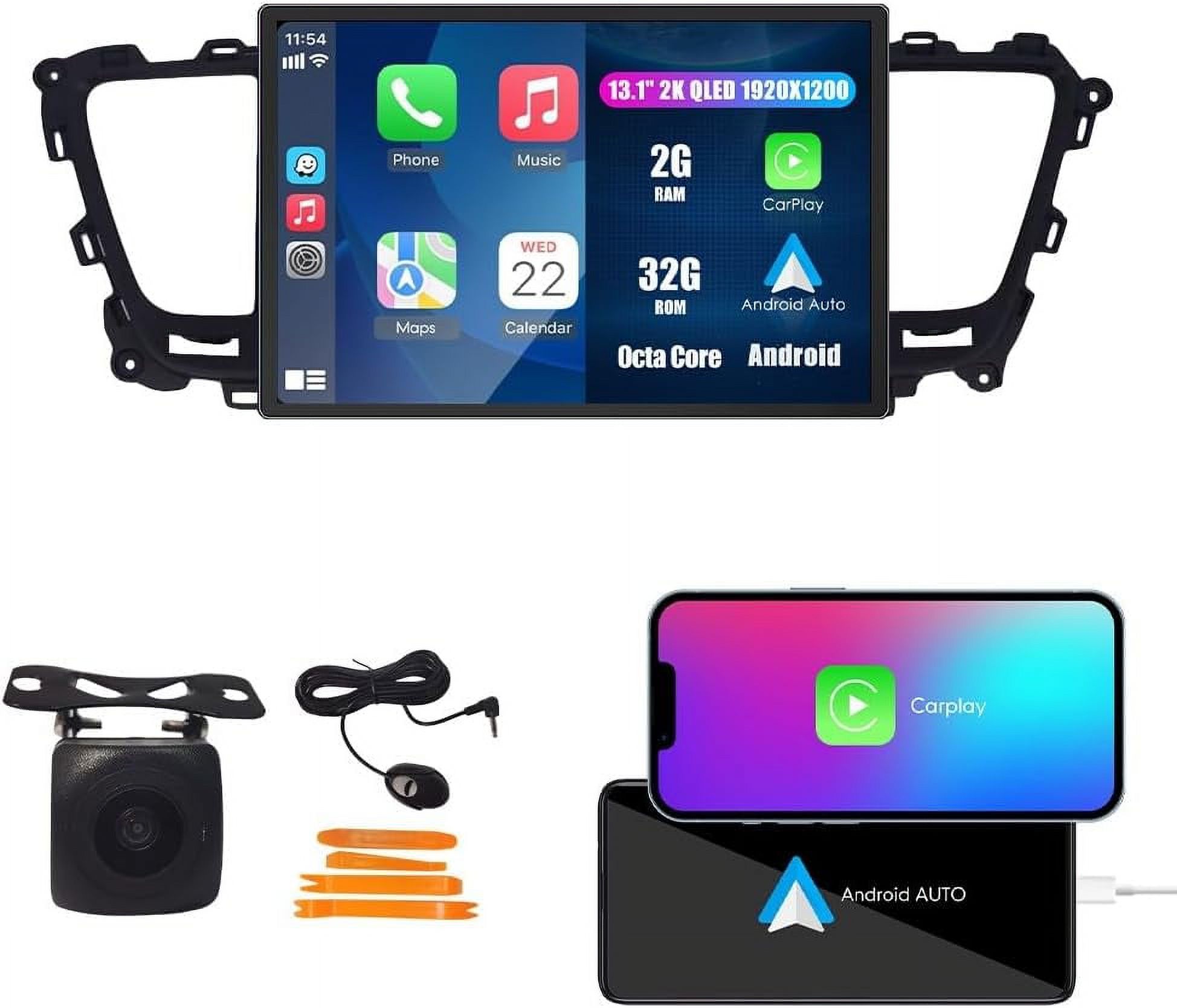 Car CarPlay Android Auto Navigation Stereo GPS Radio Camera Display 13.1" QLED Touchscreen ...