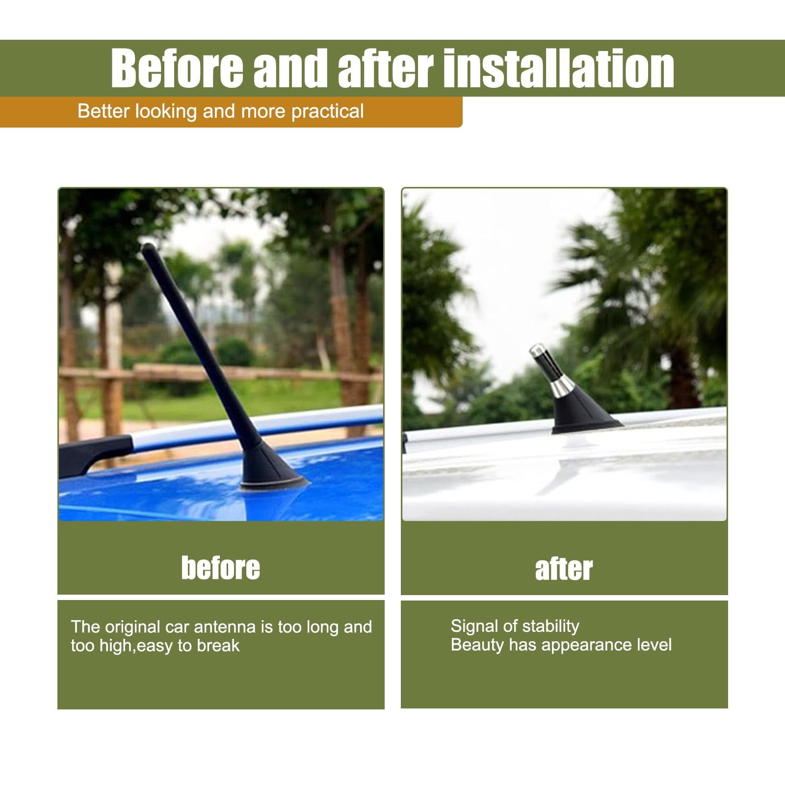 Car Carbon Fiber Short Antenna, Signal Wireless Booster Antenna, Metal ...