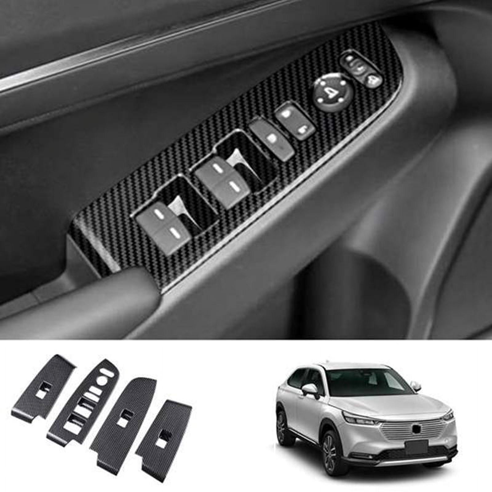 Car Carbon Fiber Window Glass Lift Button Switch Cover Trim Door ...
