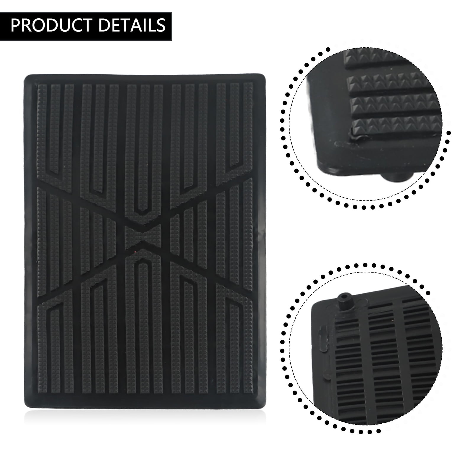 Car Carpet Plate Floor Pad Heel Foot Mat Pedal Patch Cover Black PVC ...
