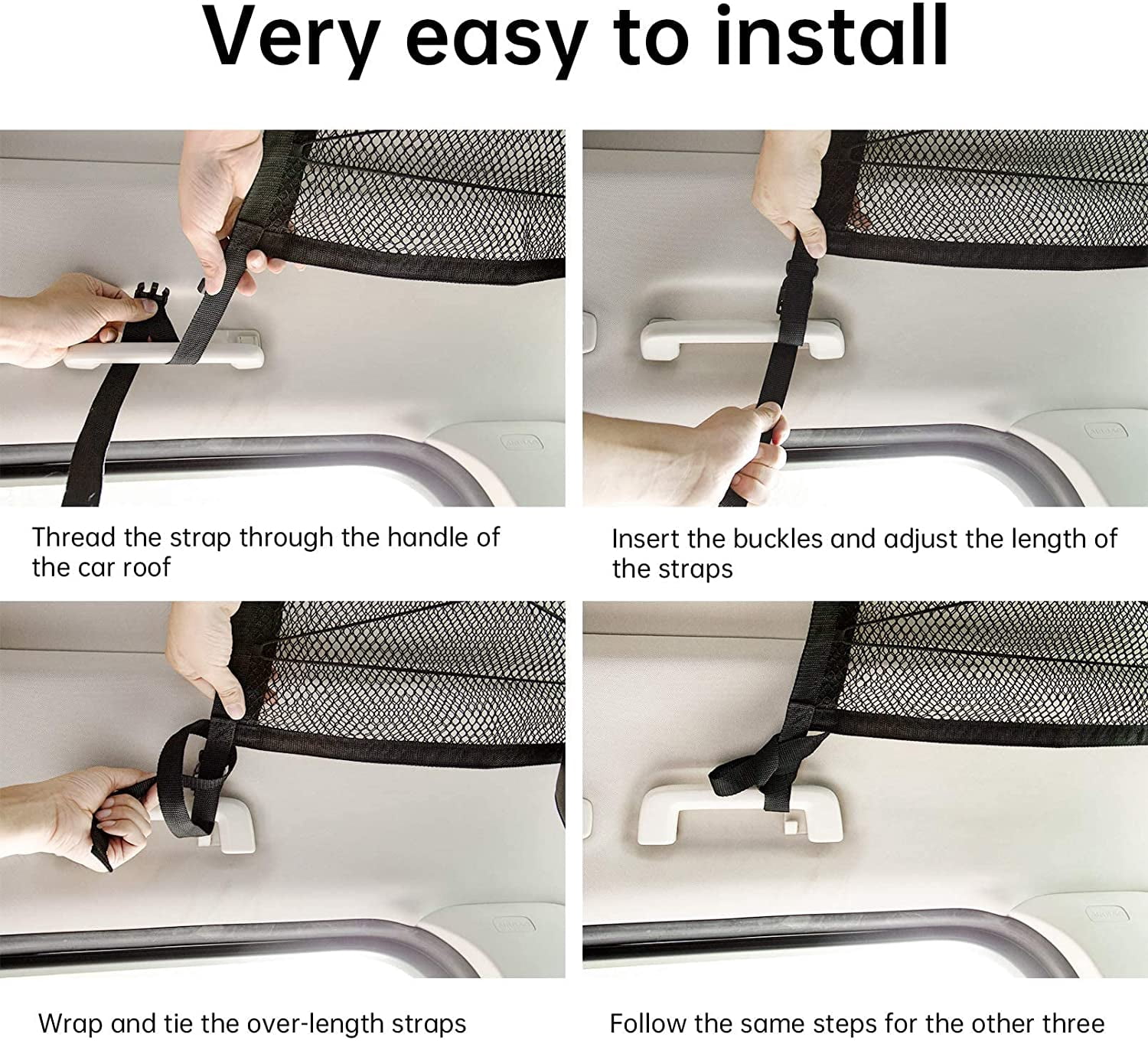 Car Ceiling Cargo Net Pocket,78*53 Adjustable Double zip reinforced ...
