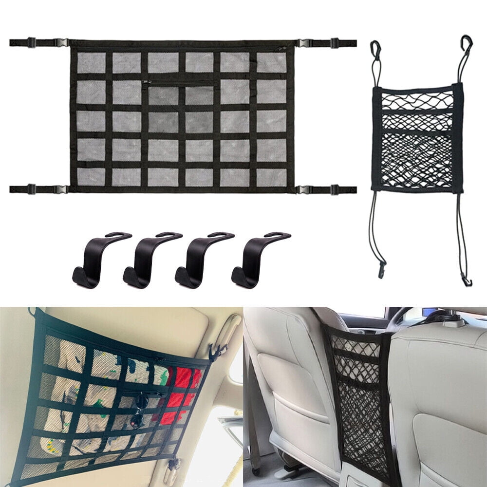 Car Ceiling Cargo Net and Mesh Organizer Between Seats Roof Storage Net ...