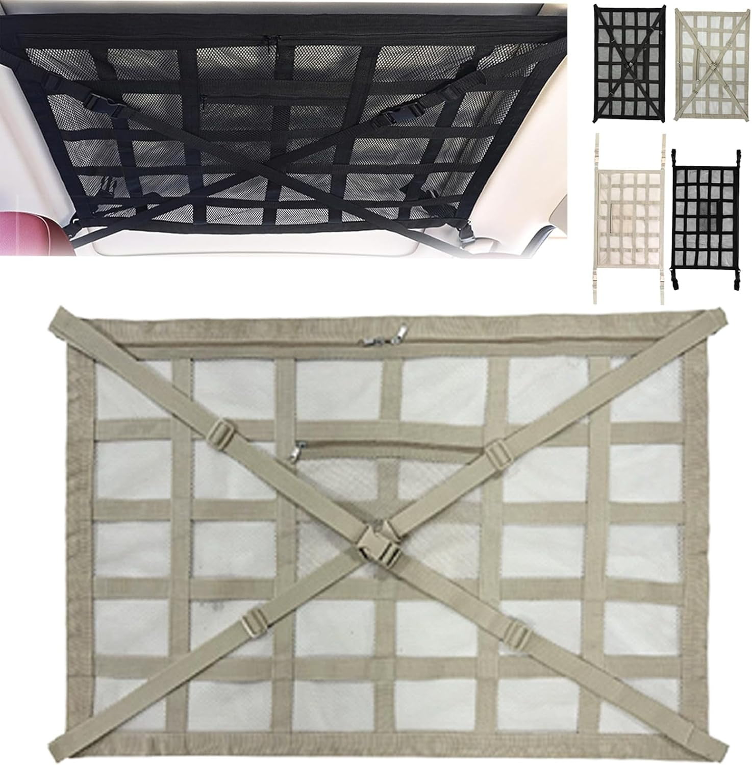 Car Ceiling Cargo Network Slimline Cargo Net, Double-Layer Mesh Roof ...