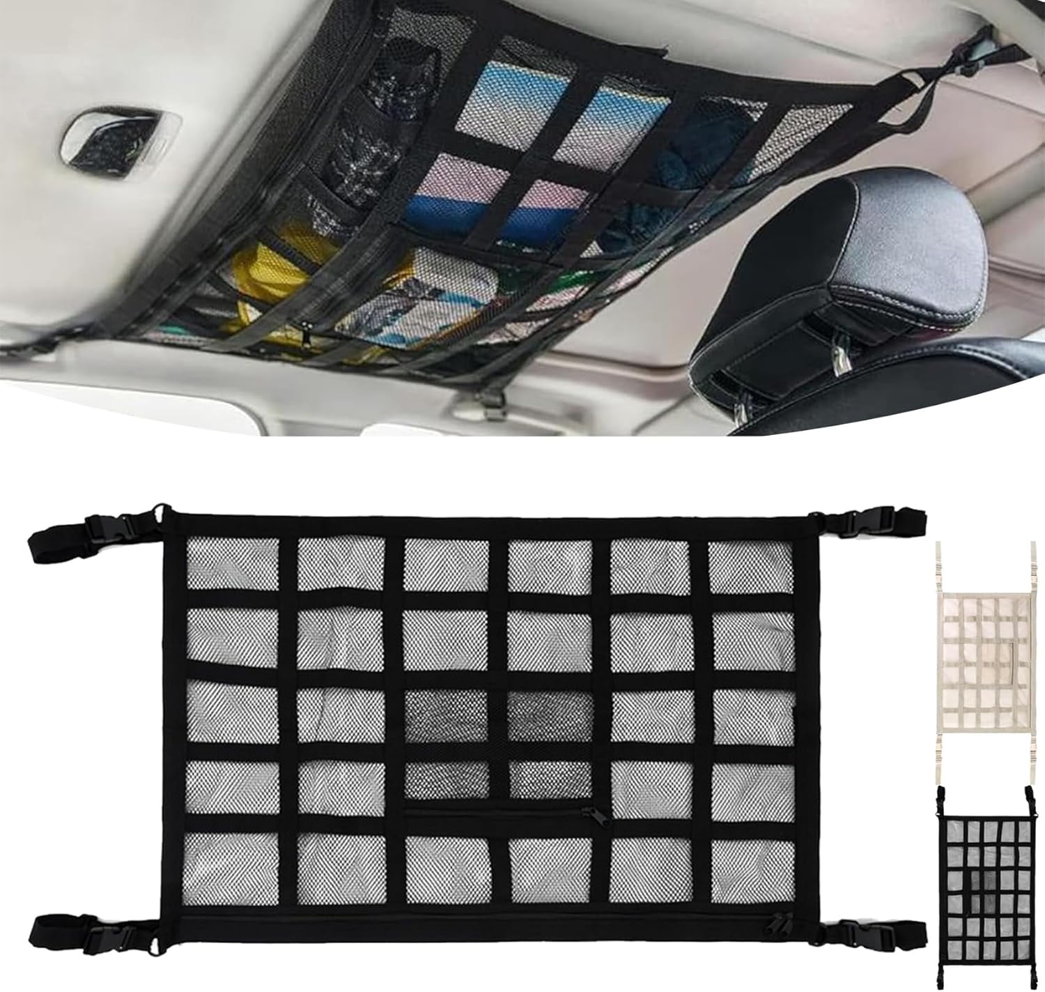 Car Ceiling Cargo Network Slimline Cargo Net, Double-Layer Mesh Roof ...