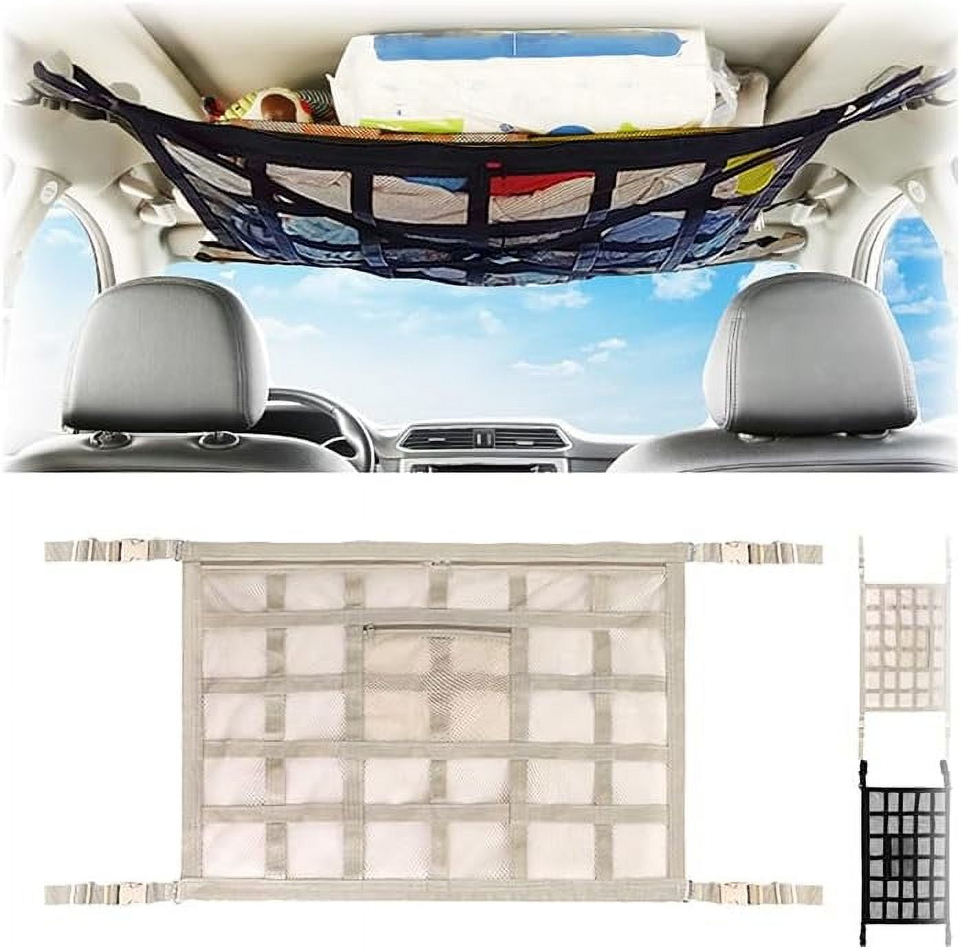 Car Ceiling Cargo Network Slimline Cargo Net, Maperiodrvel Double-Layer ...