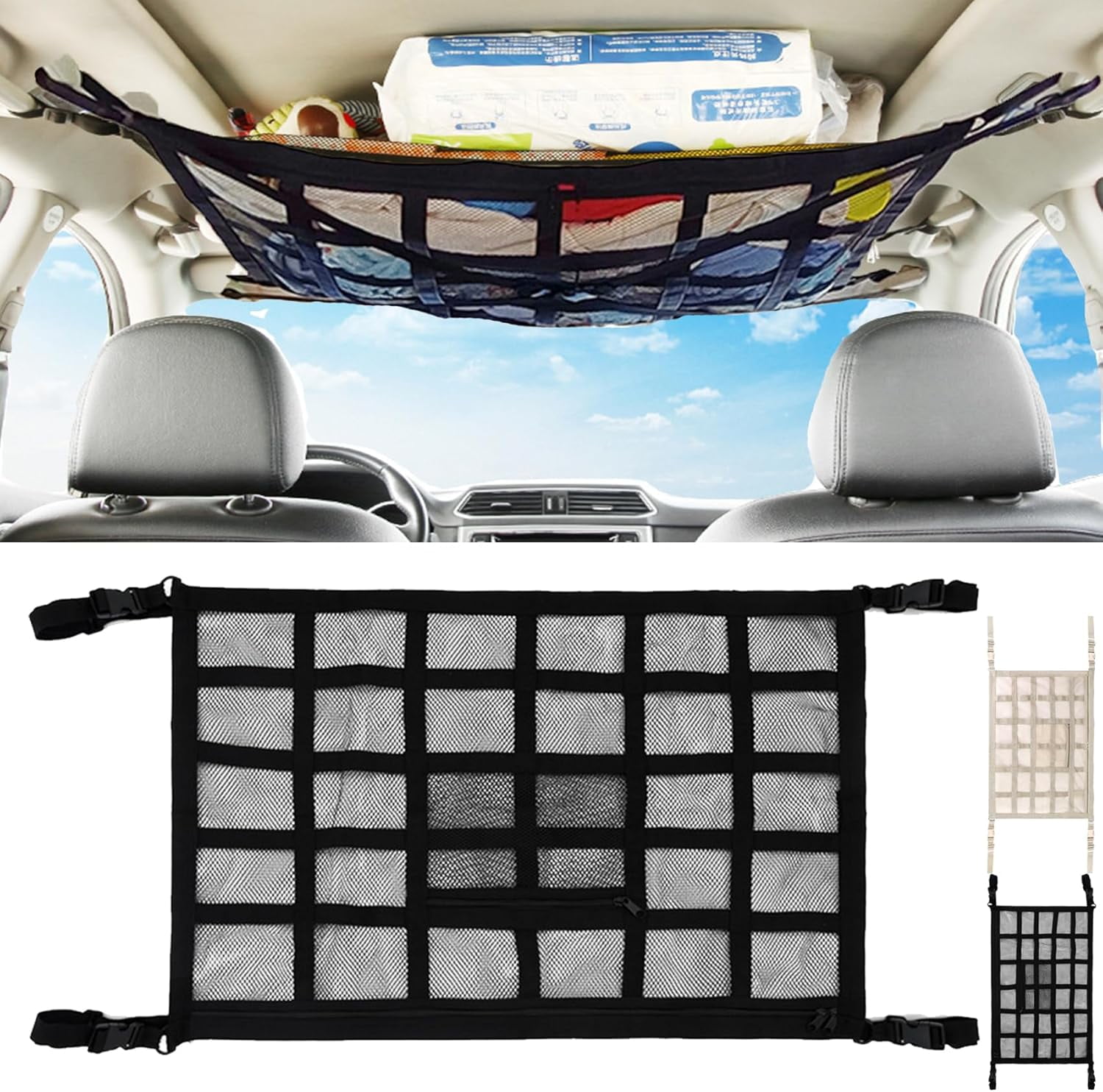 Car Ceiling Cargo Network Slimline Cargo Net, Maperiodrvel Double-Layer ...