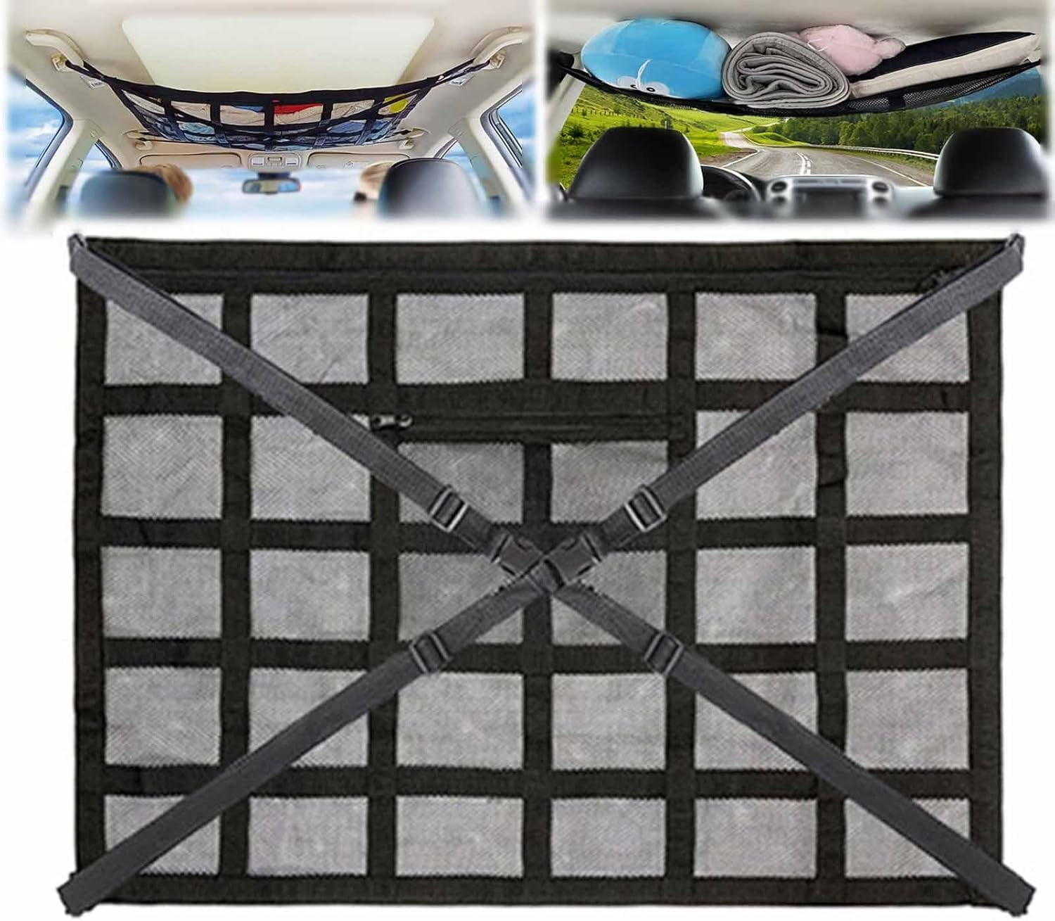 Car Ceiling Cargo Network Slimline Net, Ceiling Net Pockets, Double ...
