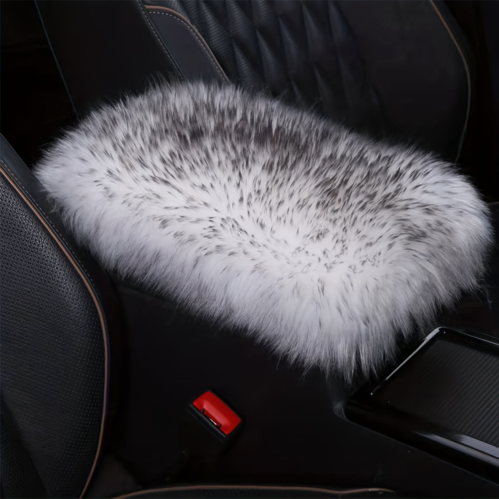 Car Center Console Cover, Universal Winter Plush Fur Auto Seat Box ...