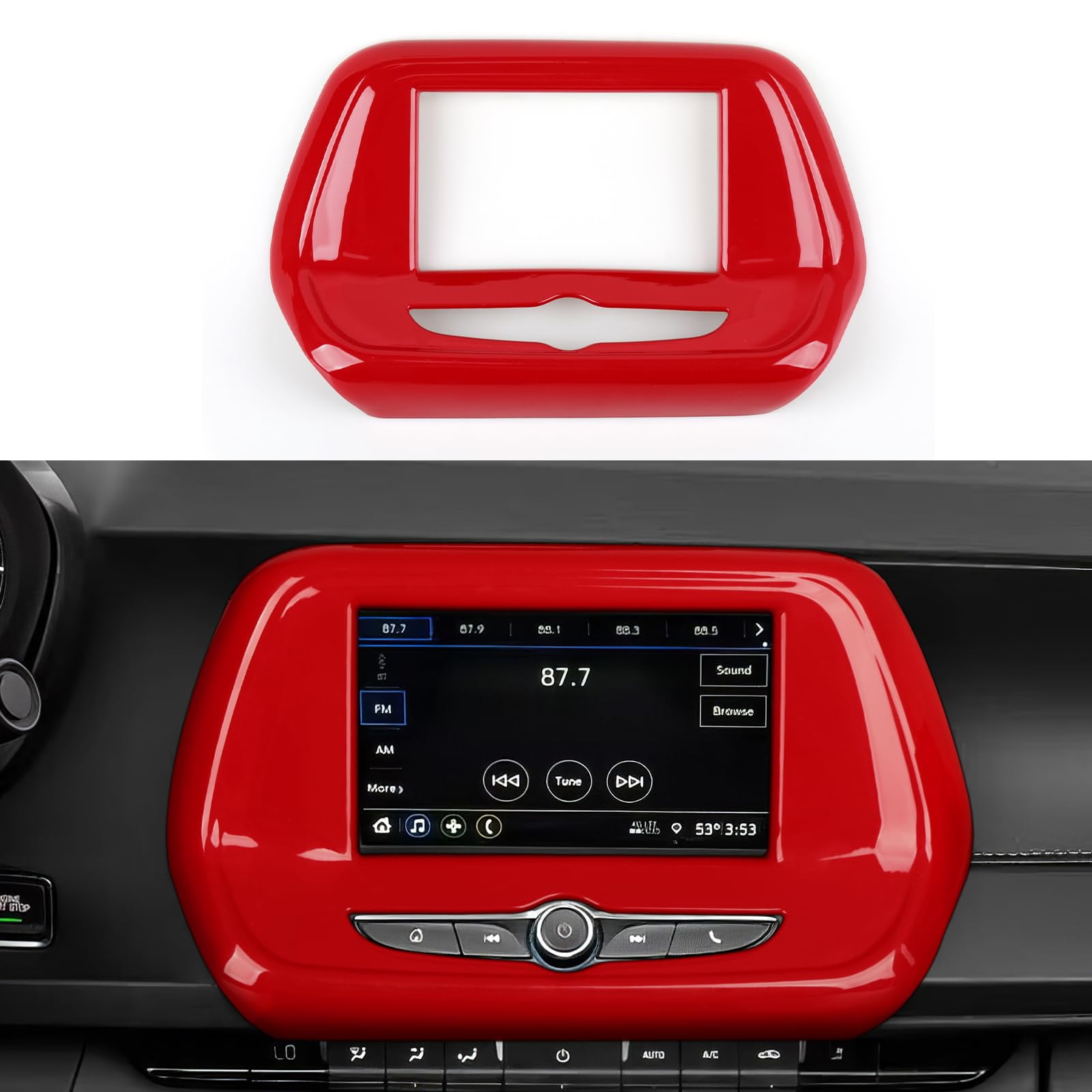 Car Center Control Panel IFF17 ABS Sticker Cover Carbon Fiber Decal ...