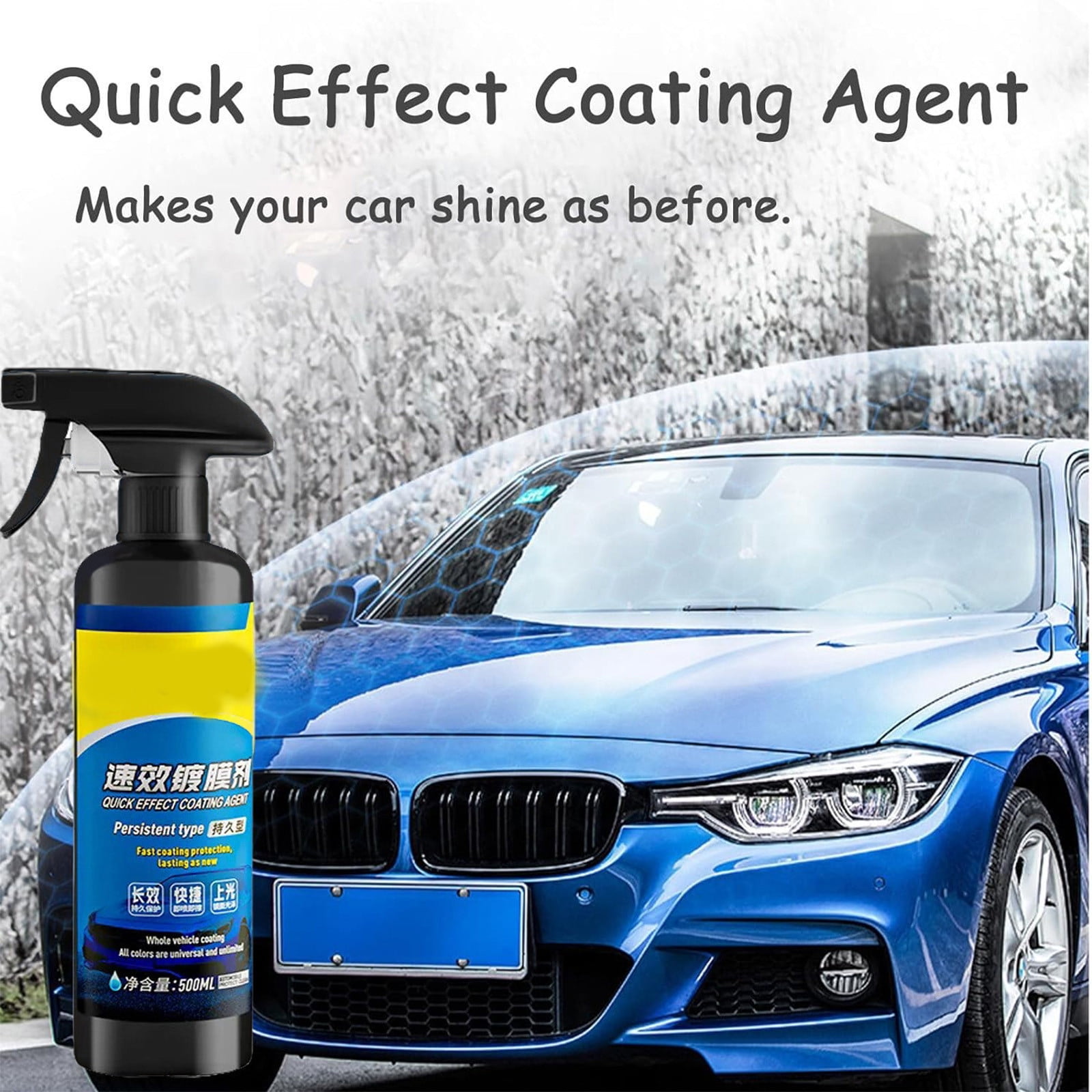 Car Ceramic Coating Spray 3-in-1 High Protection | Hydrophobic Shine ...