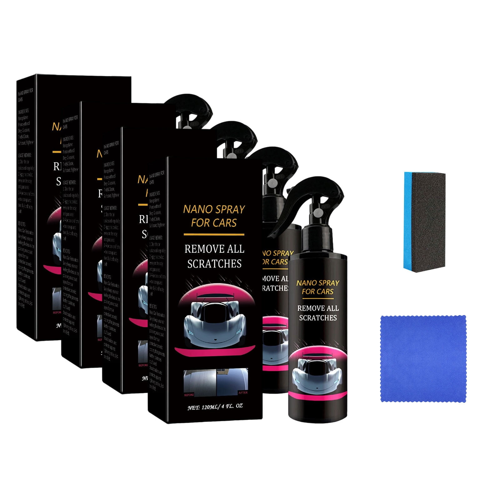 Car Ceramic Coating Spray Kit | Super Hydrophobic Liquid | Repair Oxidation Scratches Water ...