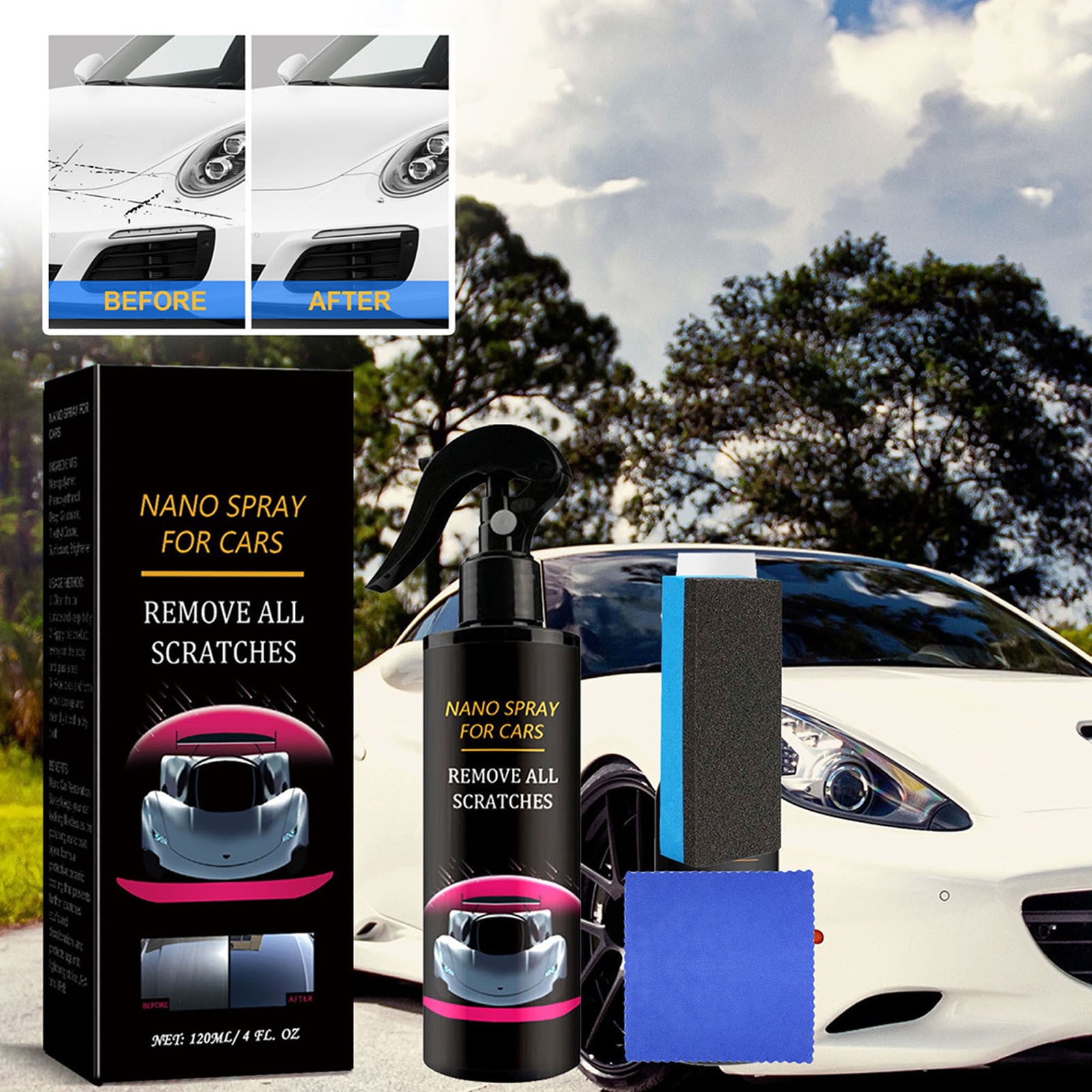 Car Ceramic Coating Spray Kit | Super Hydrophobic | Oxidation Scratches ...