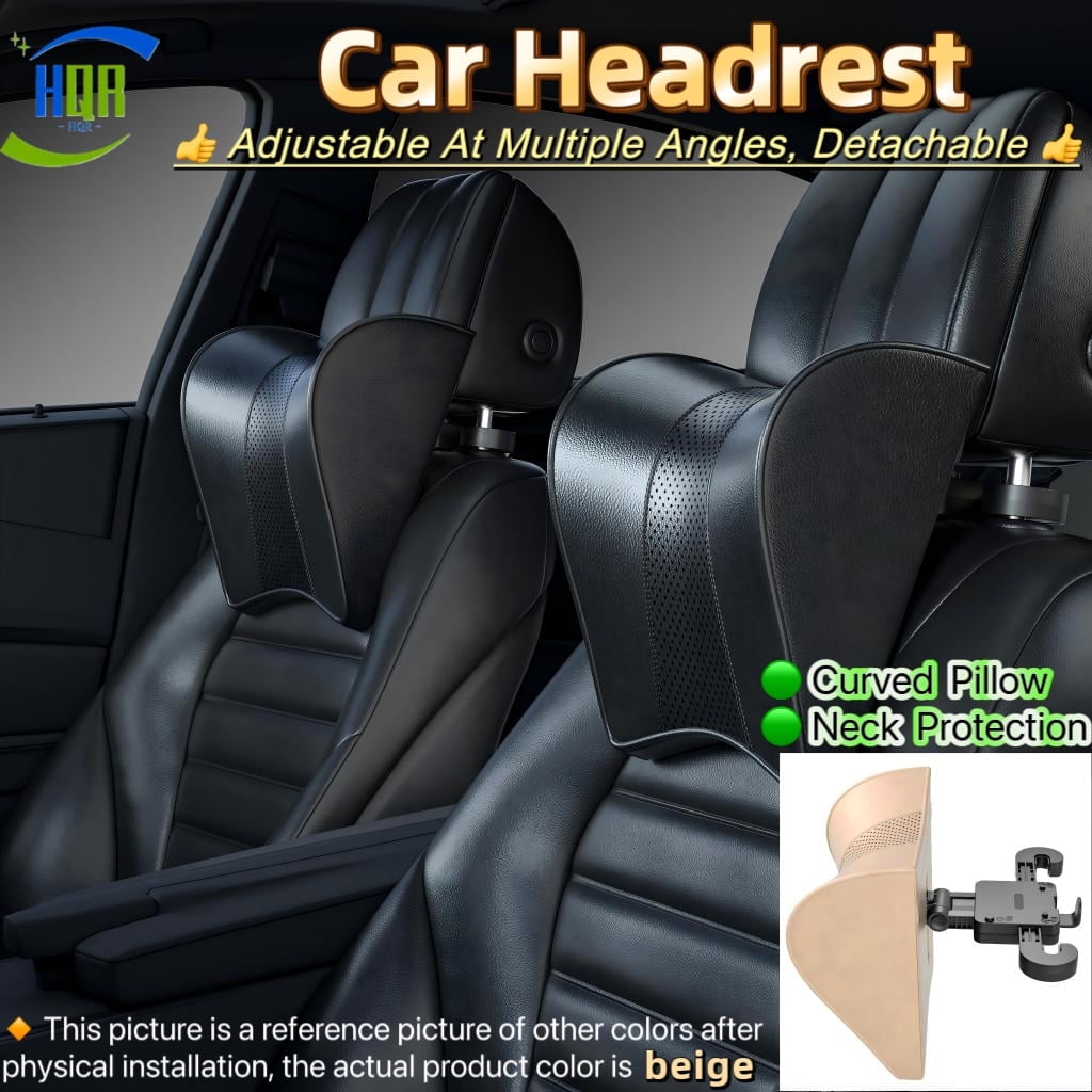 Car Chair Headrest,for Seat with Headrest Bar,Curved pillow,Neck ...