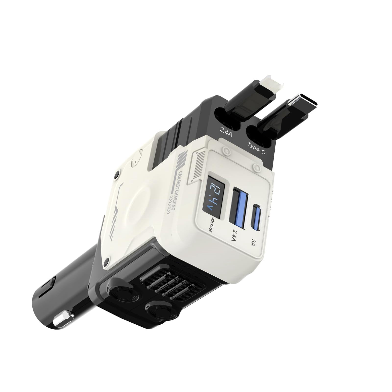 Car Charger 120w Super Fast Charging Free Retractable Mecha Model ...
