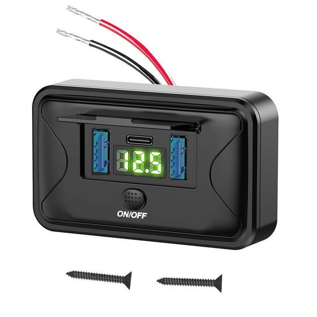 Car Charger 3 Port RV Panel Outlet RV USB C Outlet RV Charger USB Power ...