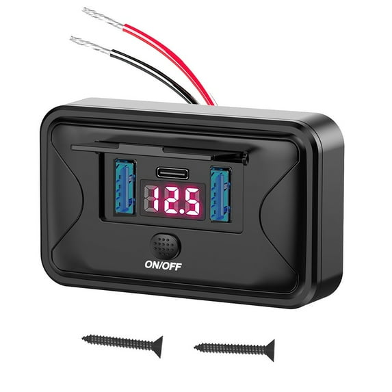 Car Charger 3 Port Rv Panel Outlet Rv USB C Outlet Rv Charger USB Power ...