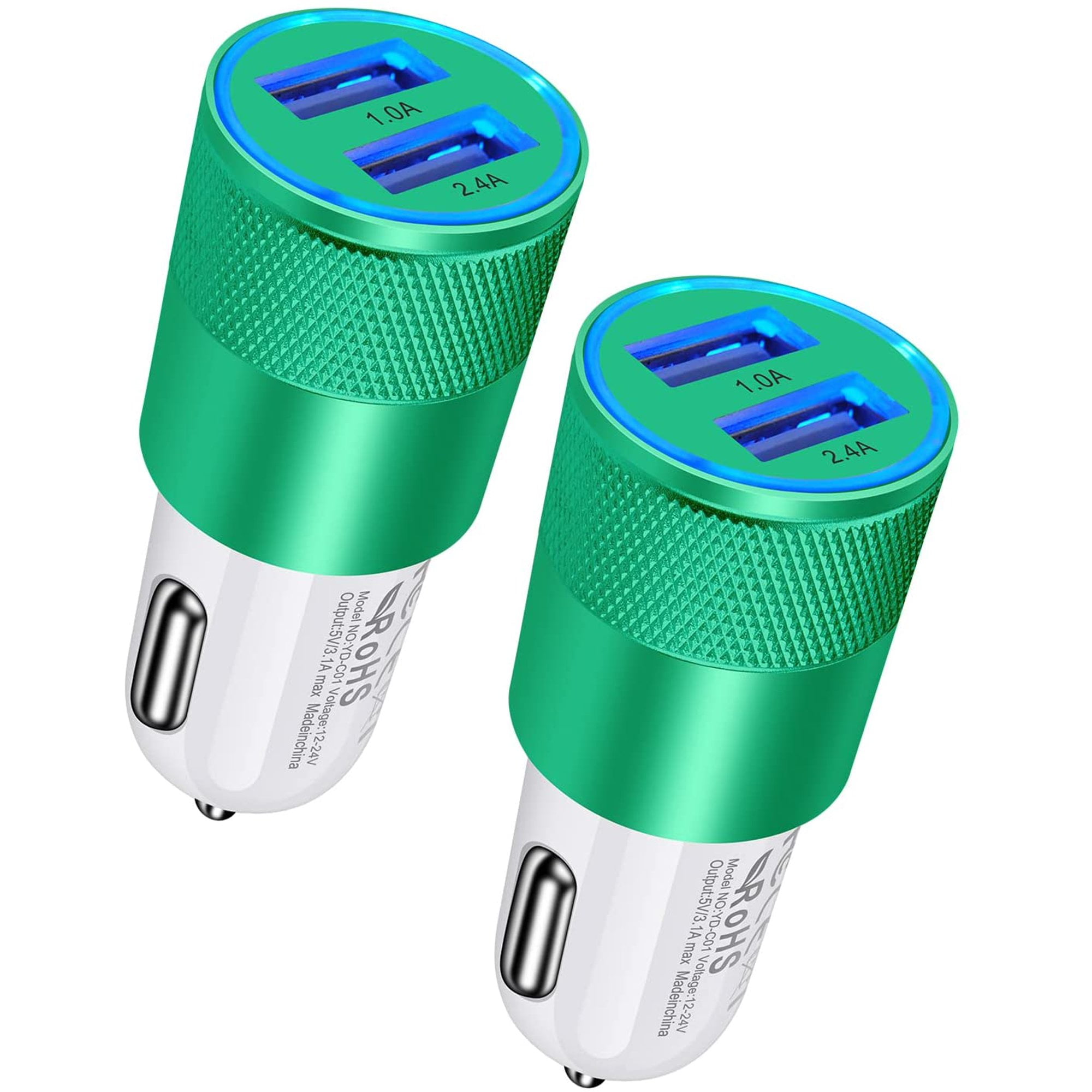 Car Charger,AILKIN 2Pcs 3.4A Dual Port USB Car Charger Adaptor for ...