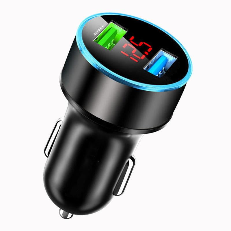 Car Charger Fast Charging 240W 2 USB Port Adapter with Digital Display ...